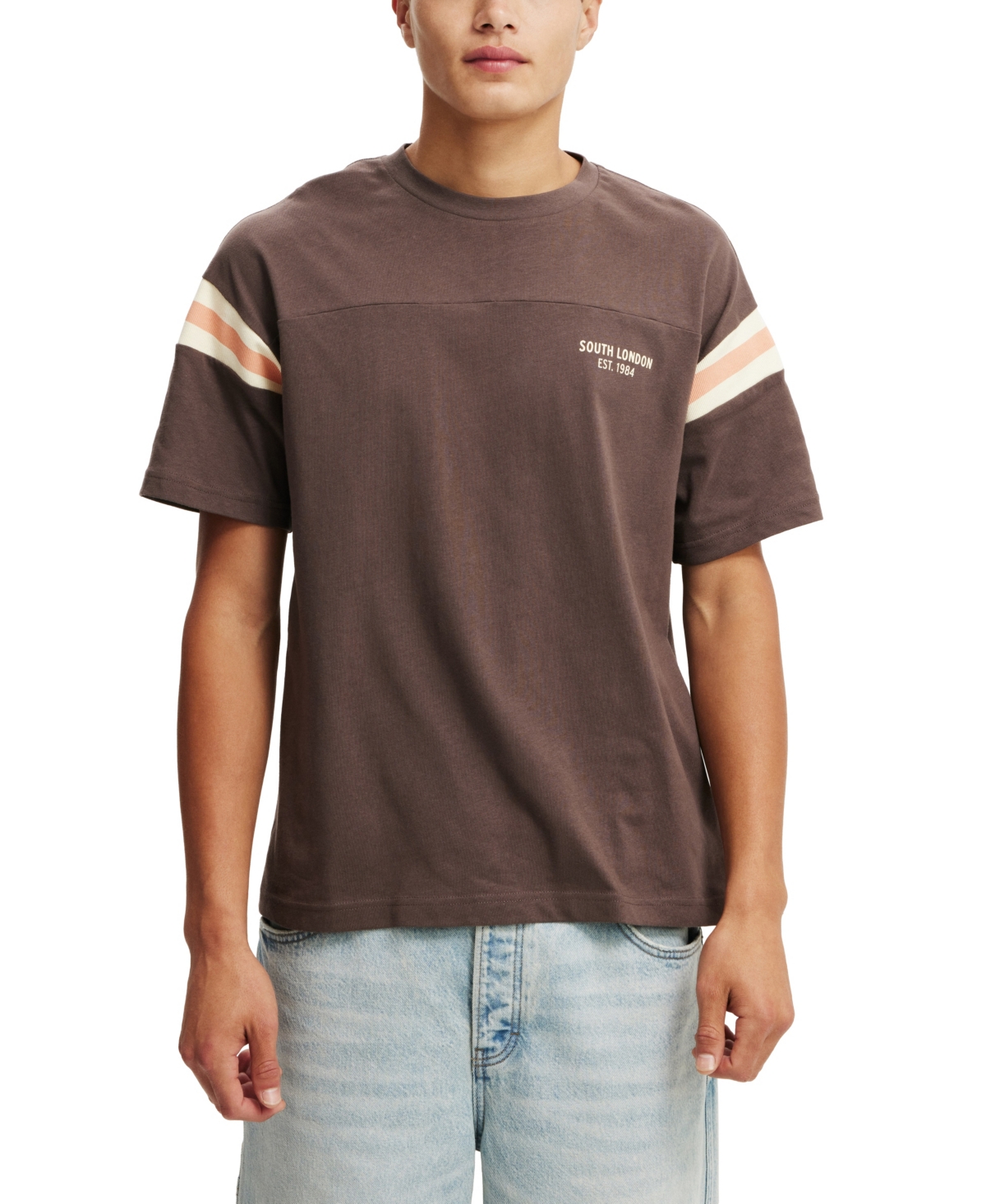 Click here for Cotton On Mens Loose Fit Art T-Shirt - Washed choc... prices