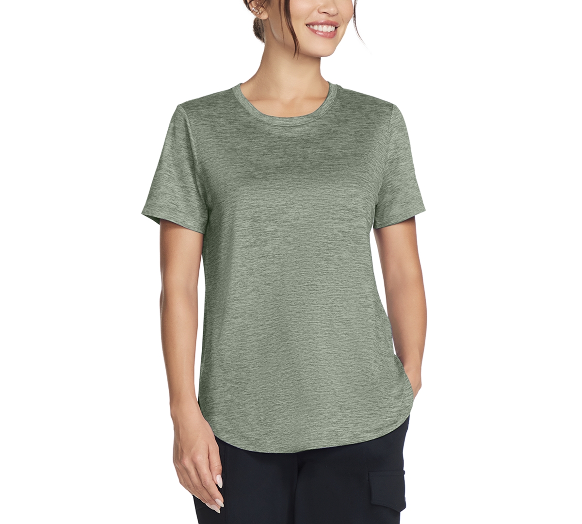 Skechers Womens Active Go Walk Wear Go Dri Swift Tunic T-Shirt - Olive