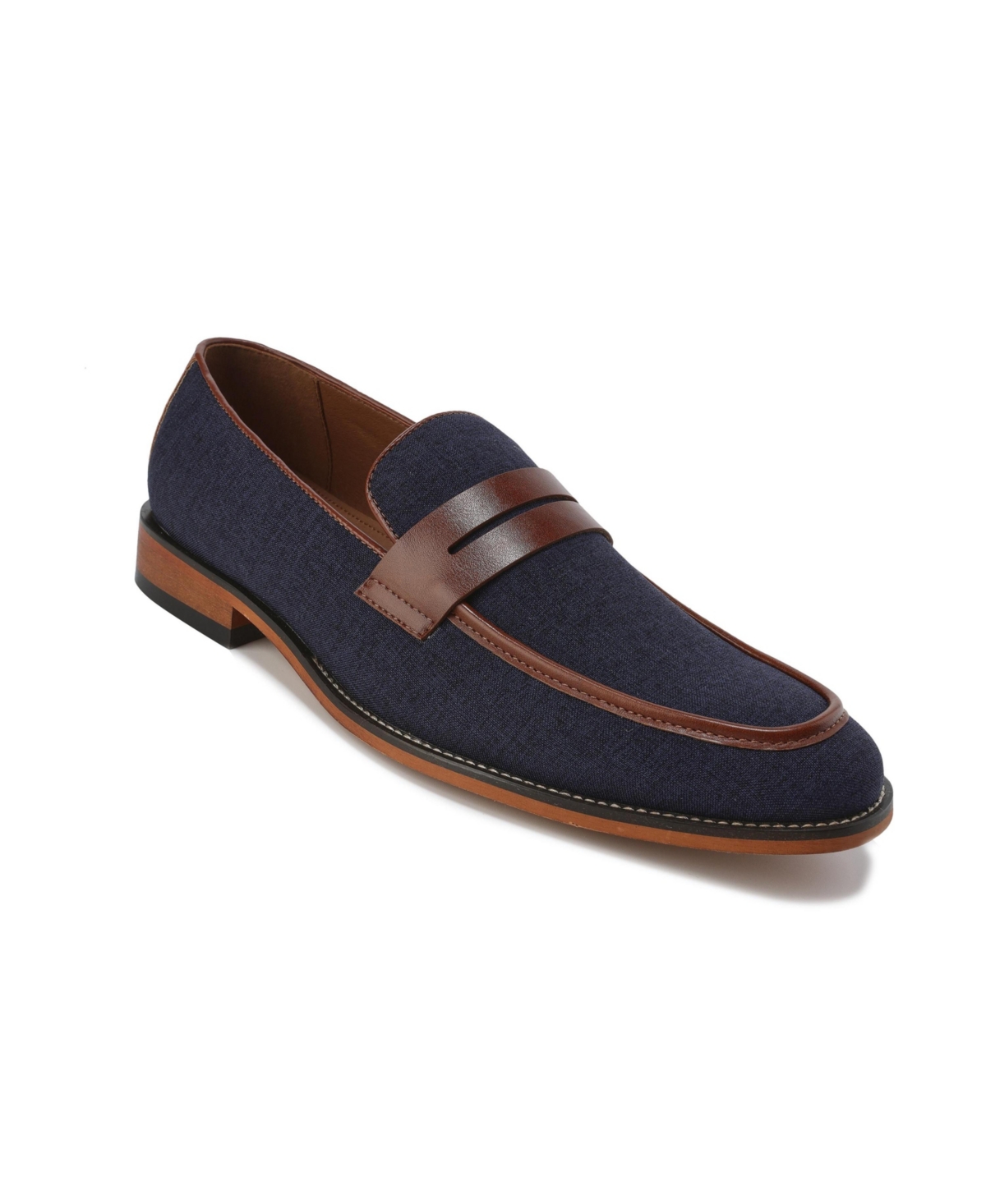 Click here for Gino Vitale Mens Moc Toe Penny Slip On Loafer - Bl... prices