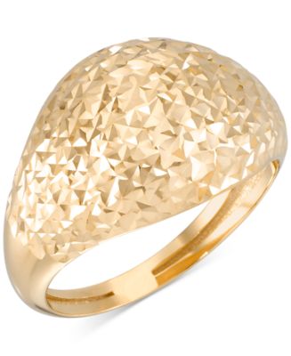 Diamond-Cut Textured Ring in 10k Yellow Gold - Macy's