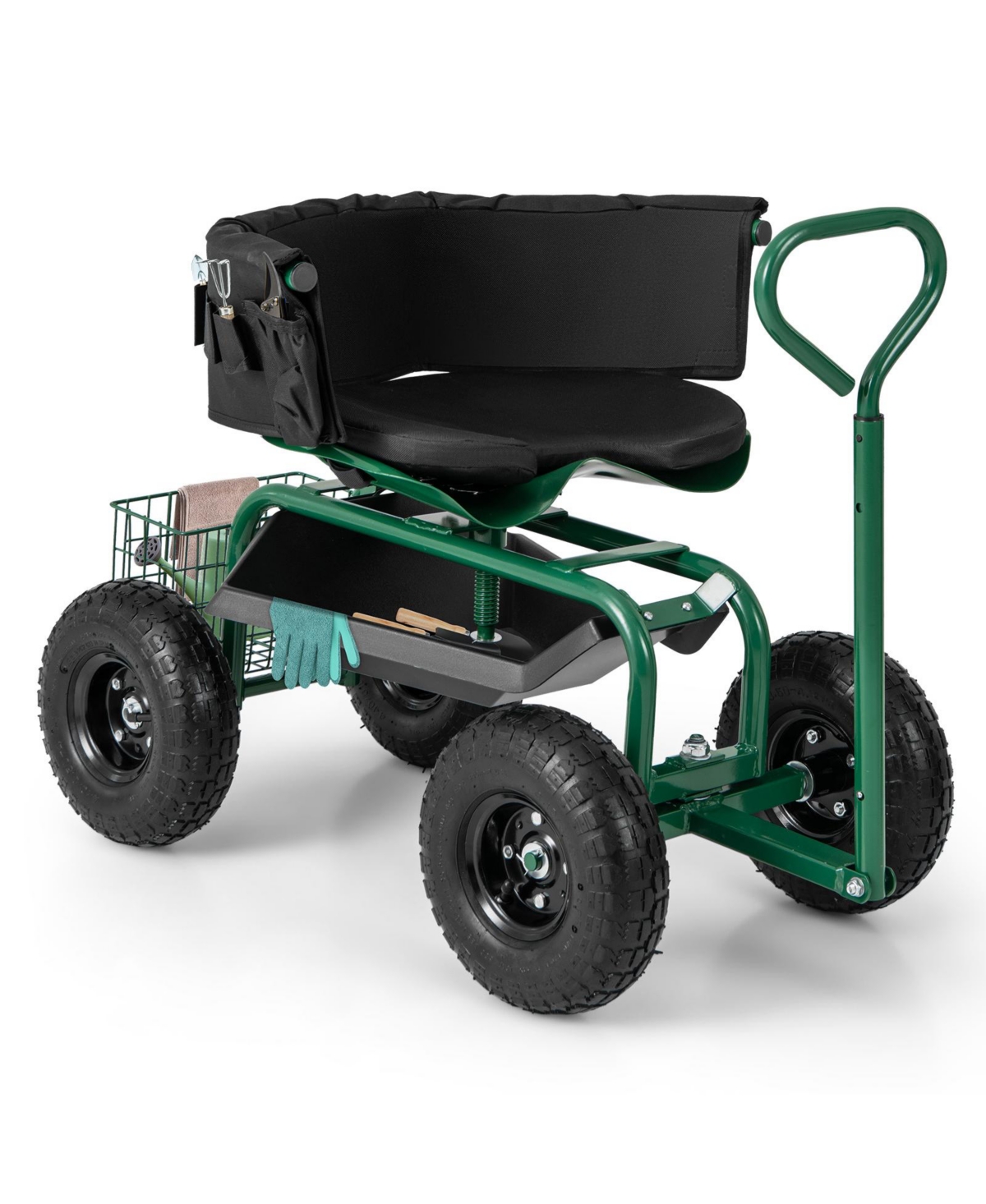 Click here for Cushioned Rolling Garden Cart Scooter with Storage... prices