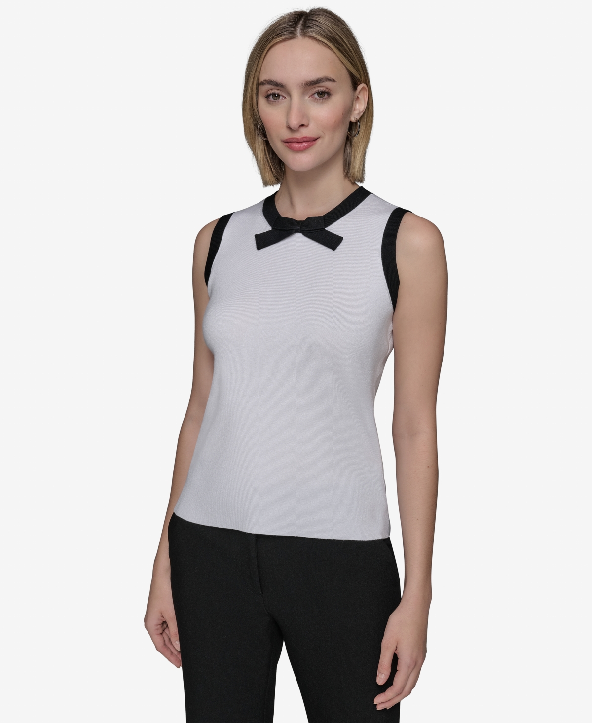 Click here for Karl Lagerfeld Paris Womens Bow-Tie Sleeveless Swe... prices