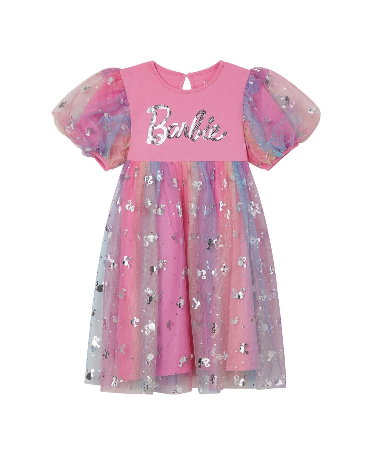 Click here for Barbie Toddler Girls Tulle Dress - Pink / rainbow prices