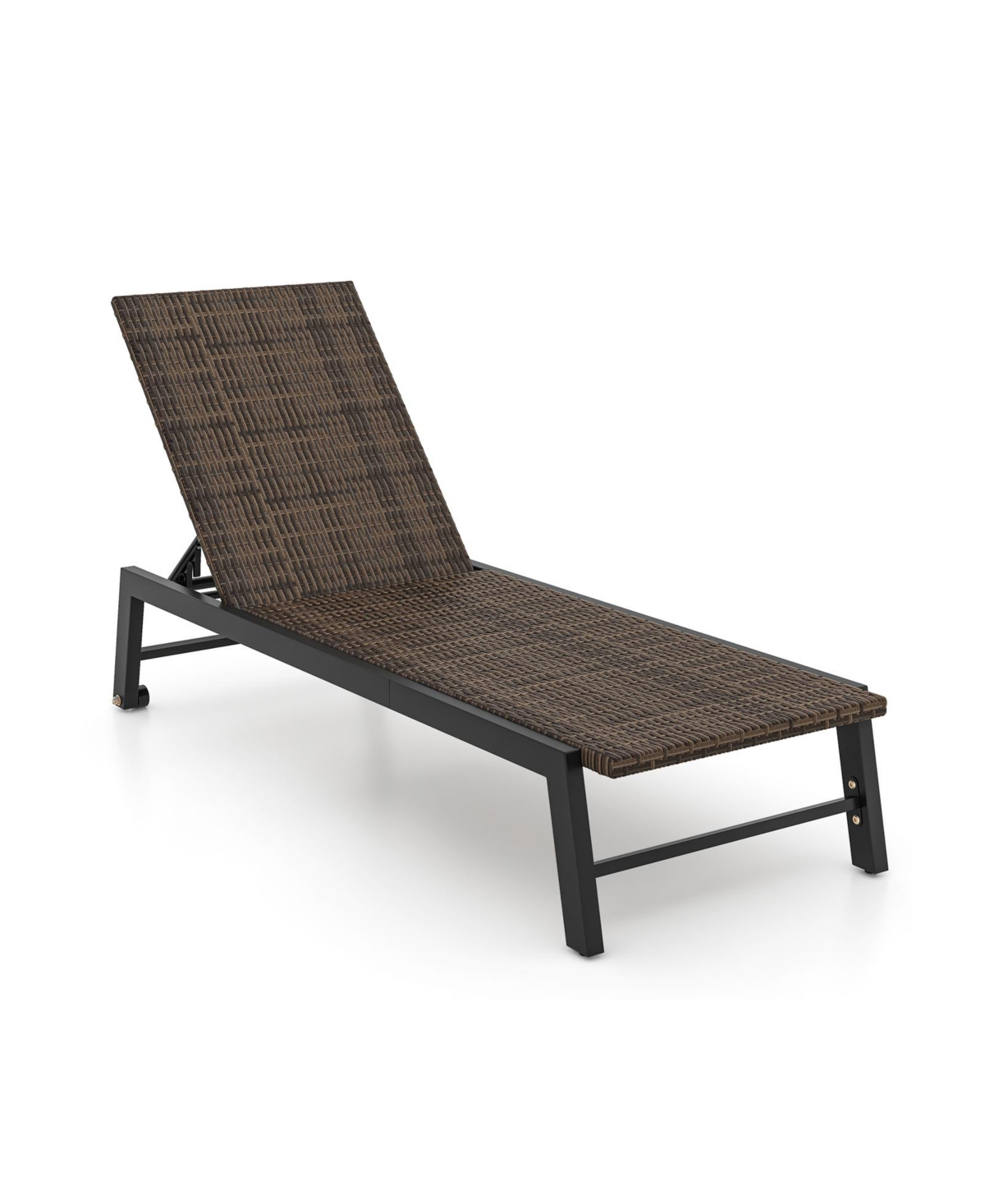 Click here for Pe Wicker Patio Chaise Lounge Chair with Wheels fo... prices