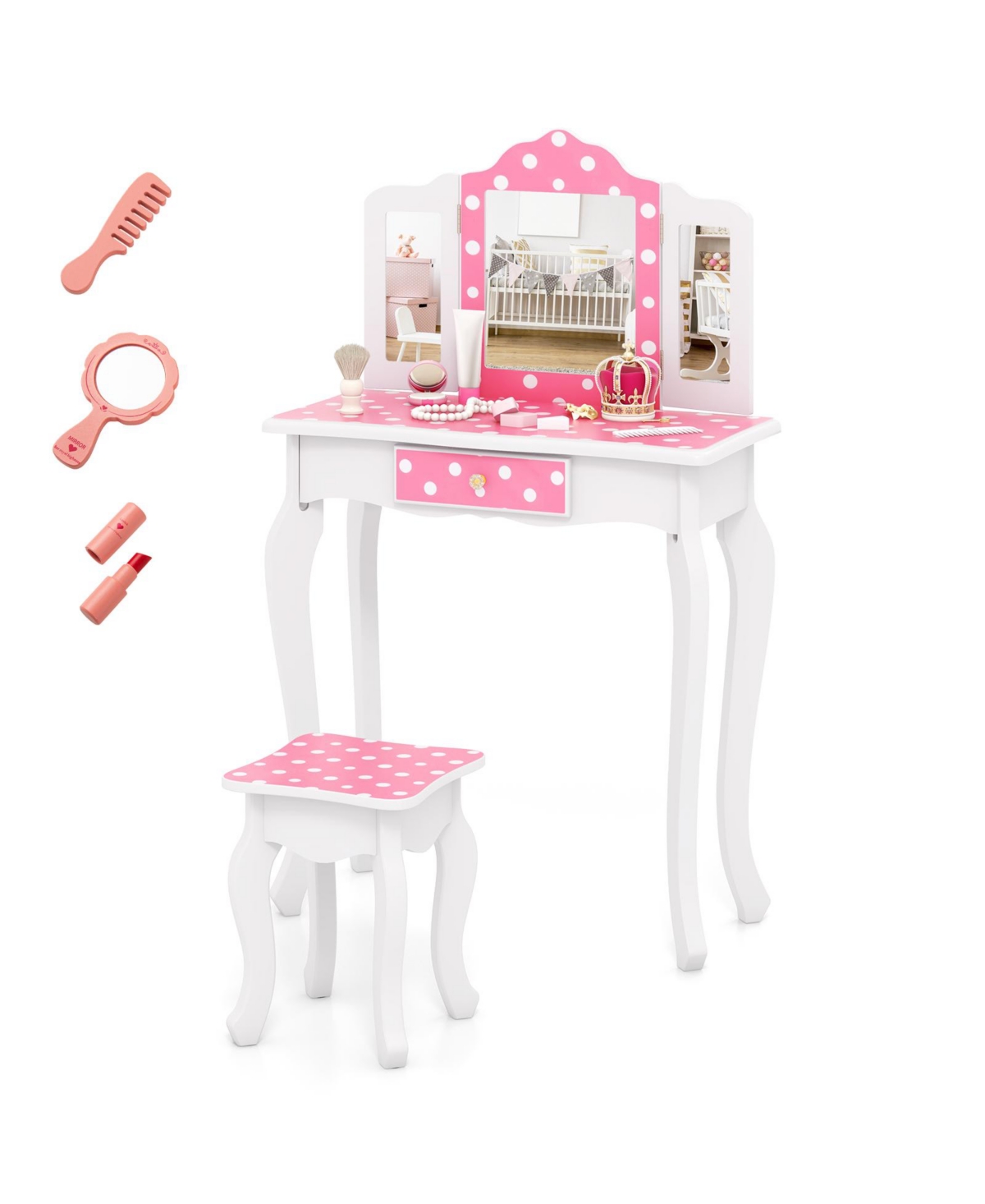 Click here for Princess Pretend Play Makeup Dressing Table with C... prices