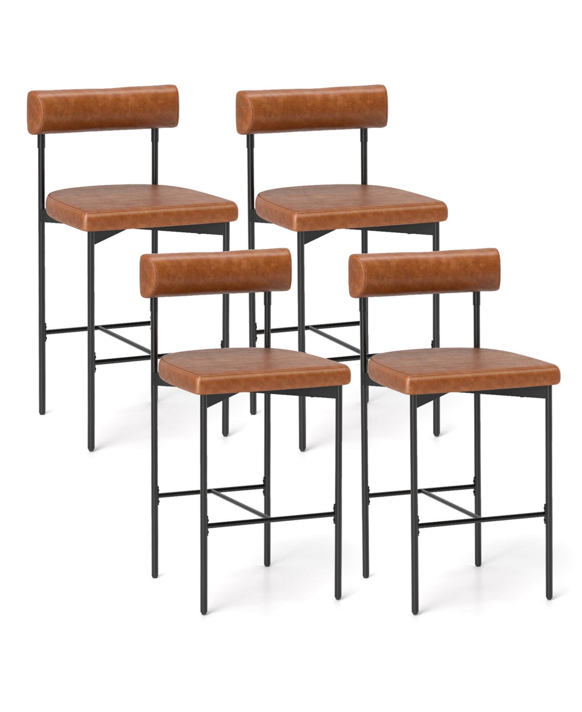 Click here for 26" Upholstered Bar Stools Set of 4 with Padd... prices