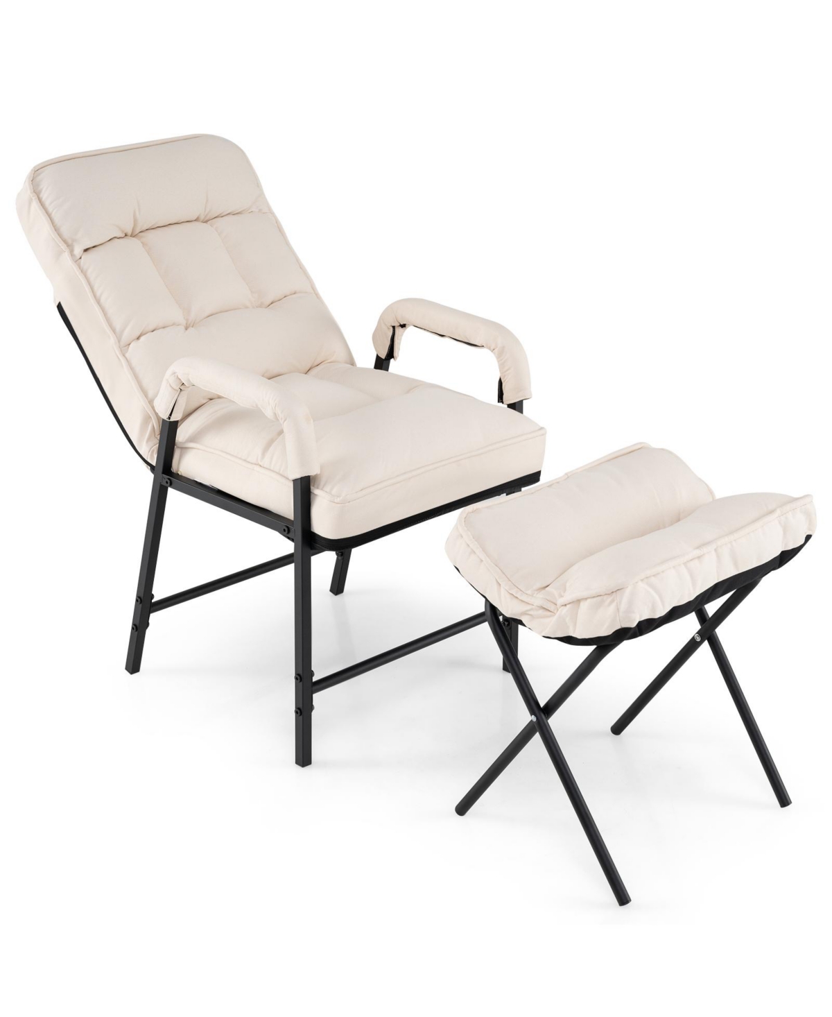 Click here for Modern Accent Chair with Ottoman and Adjustable Ba... prices