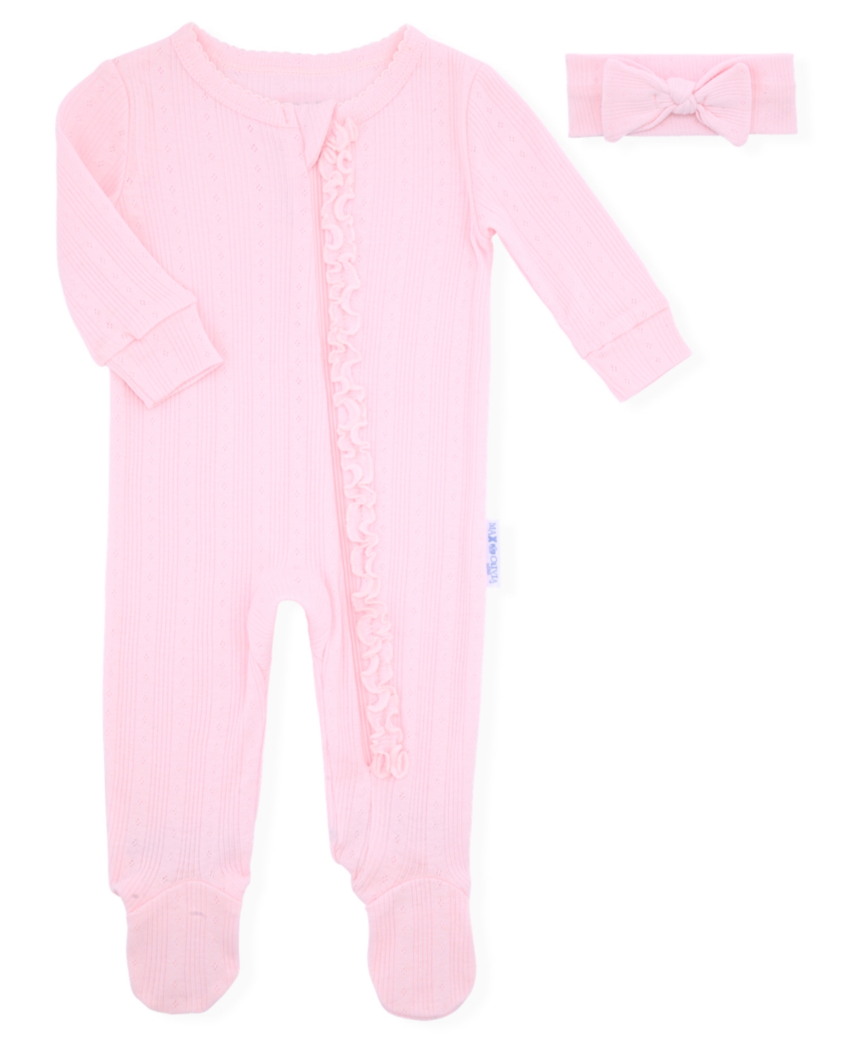 Click here for Max & Olivia Baby Girls 2-Piece Pointelle Footie w... prices