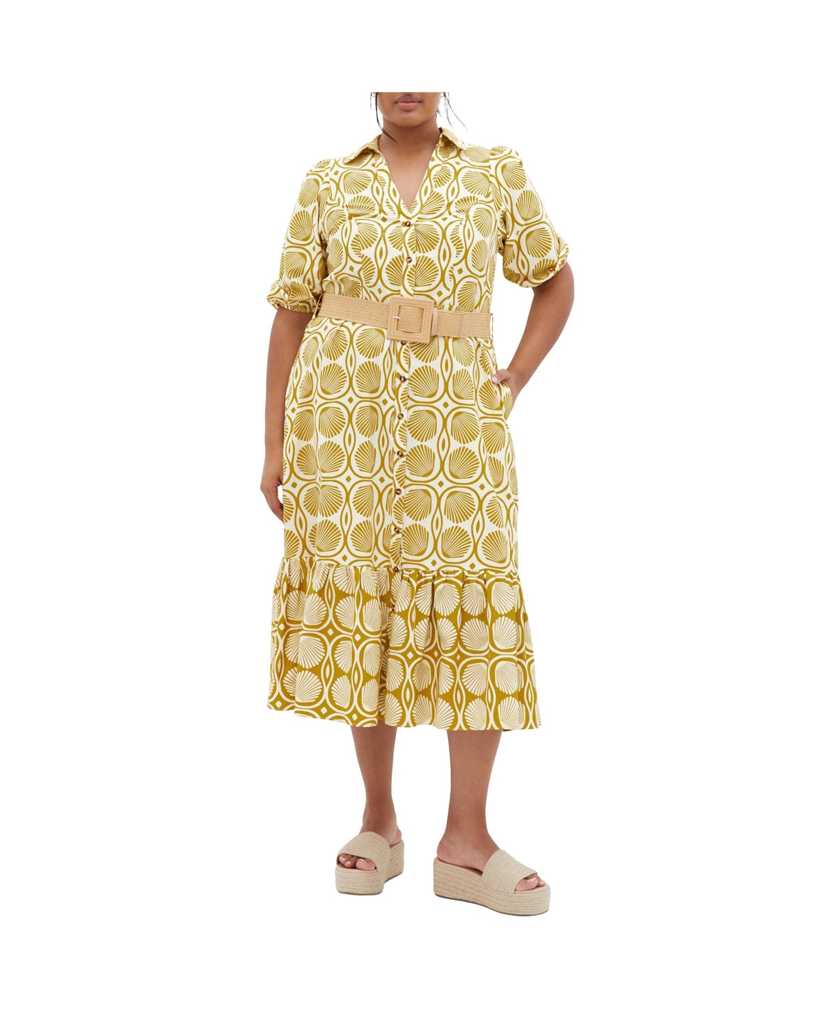 Click here for City Chic Plus Size Anna Seashell Dress - Seashell... prices