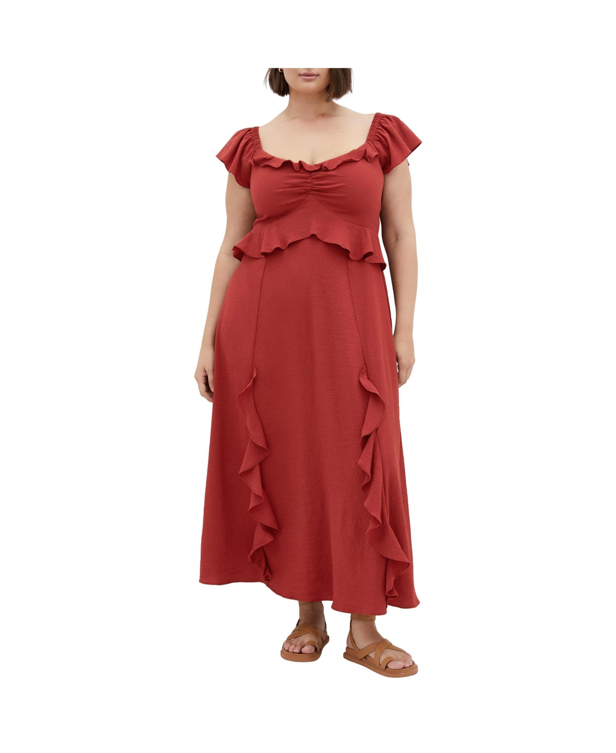 Click here for City Chic Plus Size Fee Frill Maxi Dress - Sienna prices