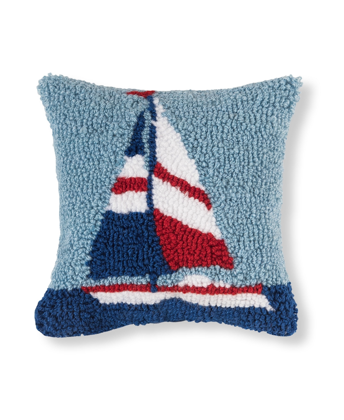 Click here for 8 x 8 Sail Boat Hooked Small Petite Throw Pillow -... prices