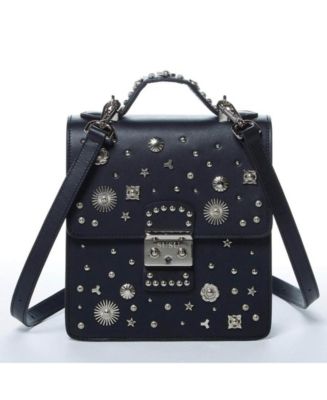 SUSU Convertible Leather Backpack Purse Black Crossbody Bag with ...