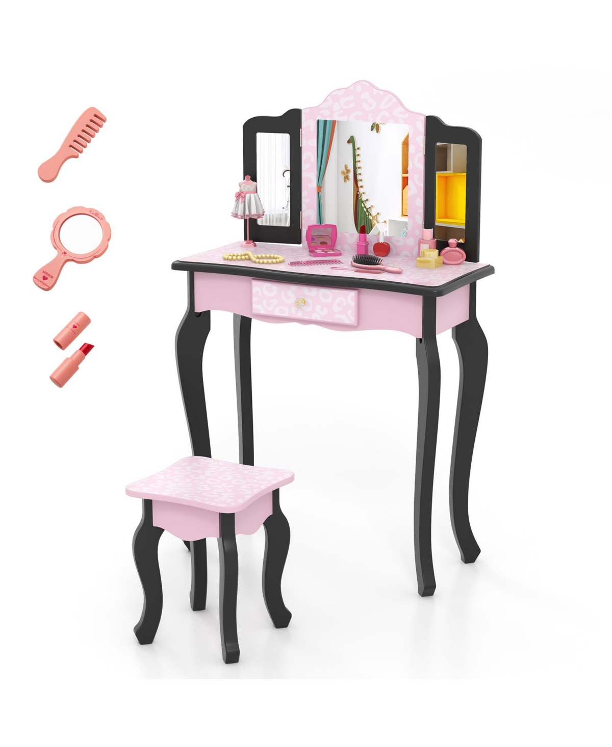 Click here for 2-in-1 Princess Dressing Table Writing Desk with C... prices