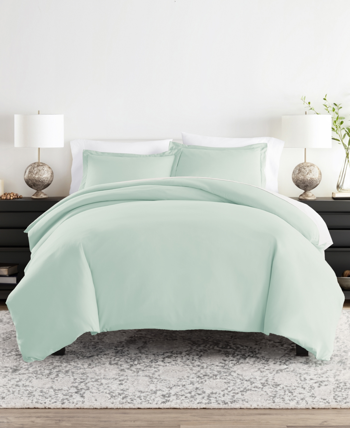 ienjoy Home Double Brushed Solid Duvet Cover Set  Full/Queen - Aqua