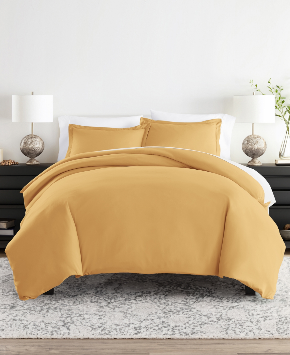 ienjoy Home Double Brushed Solid Duvet Cover Set  Full/Queen - Gold