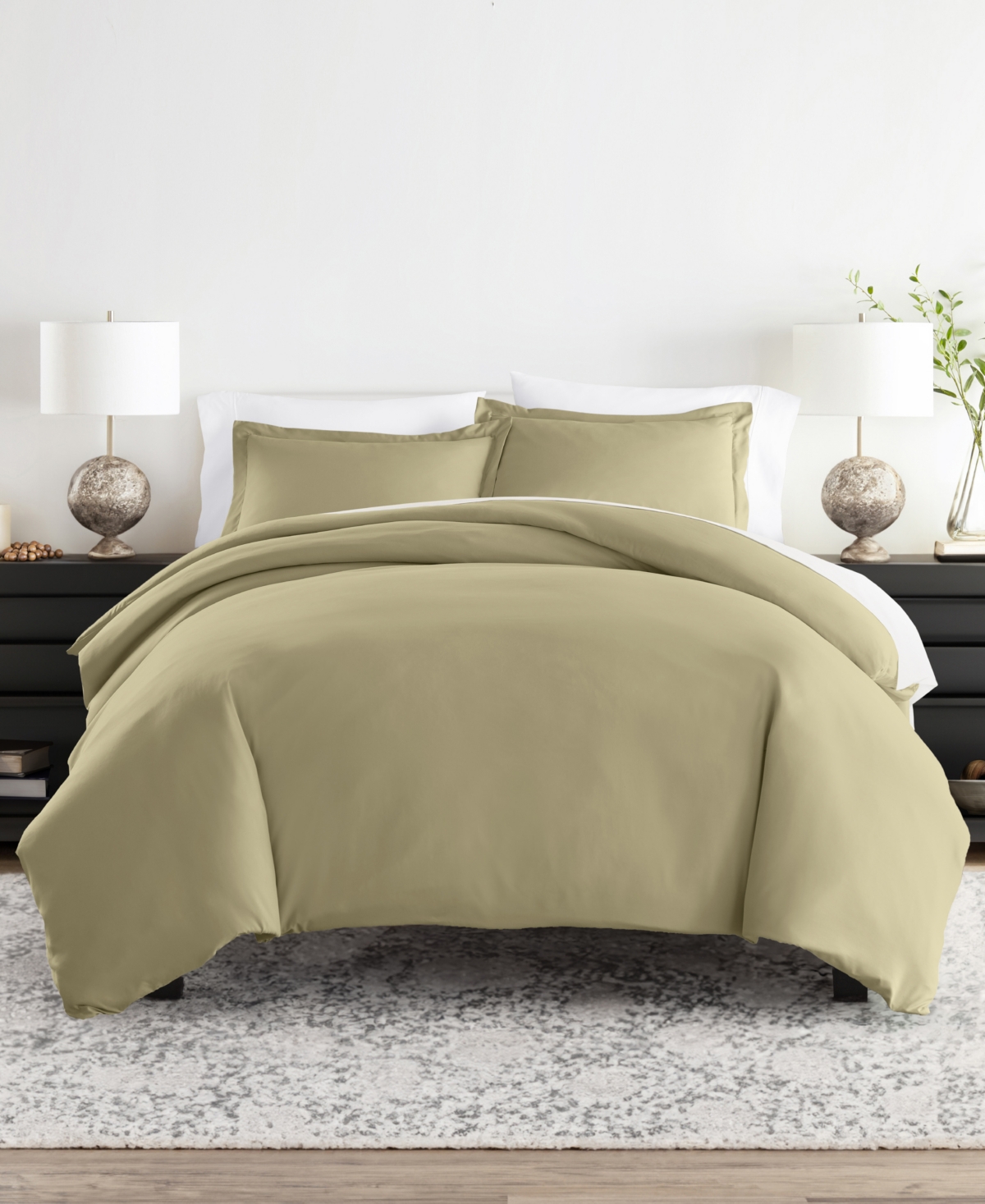 ienjoy Home Double Brushed Solid Duvet Cover Set  Full/Queen - Sage