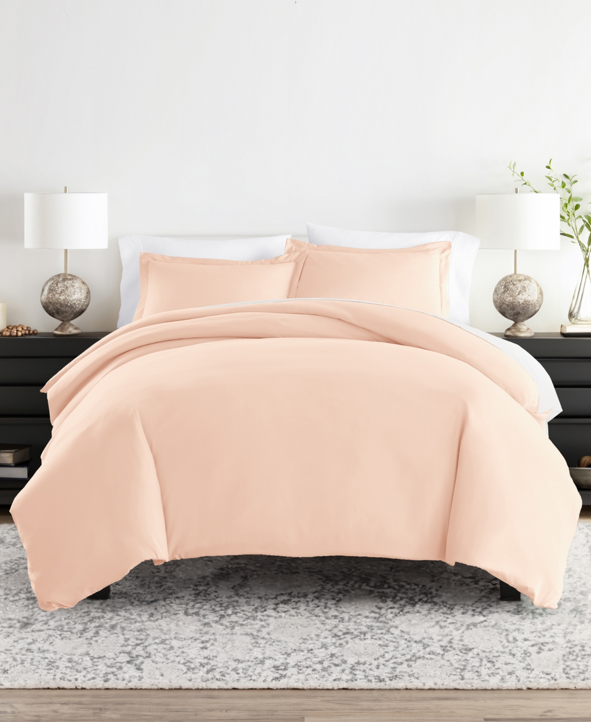 ienjoy Home Double Brushed Solid Duvet Cover Set  Full/Queen - Blush