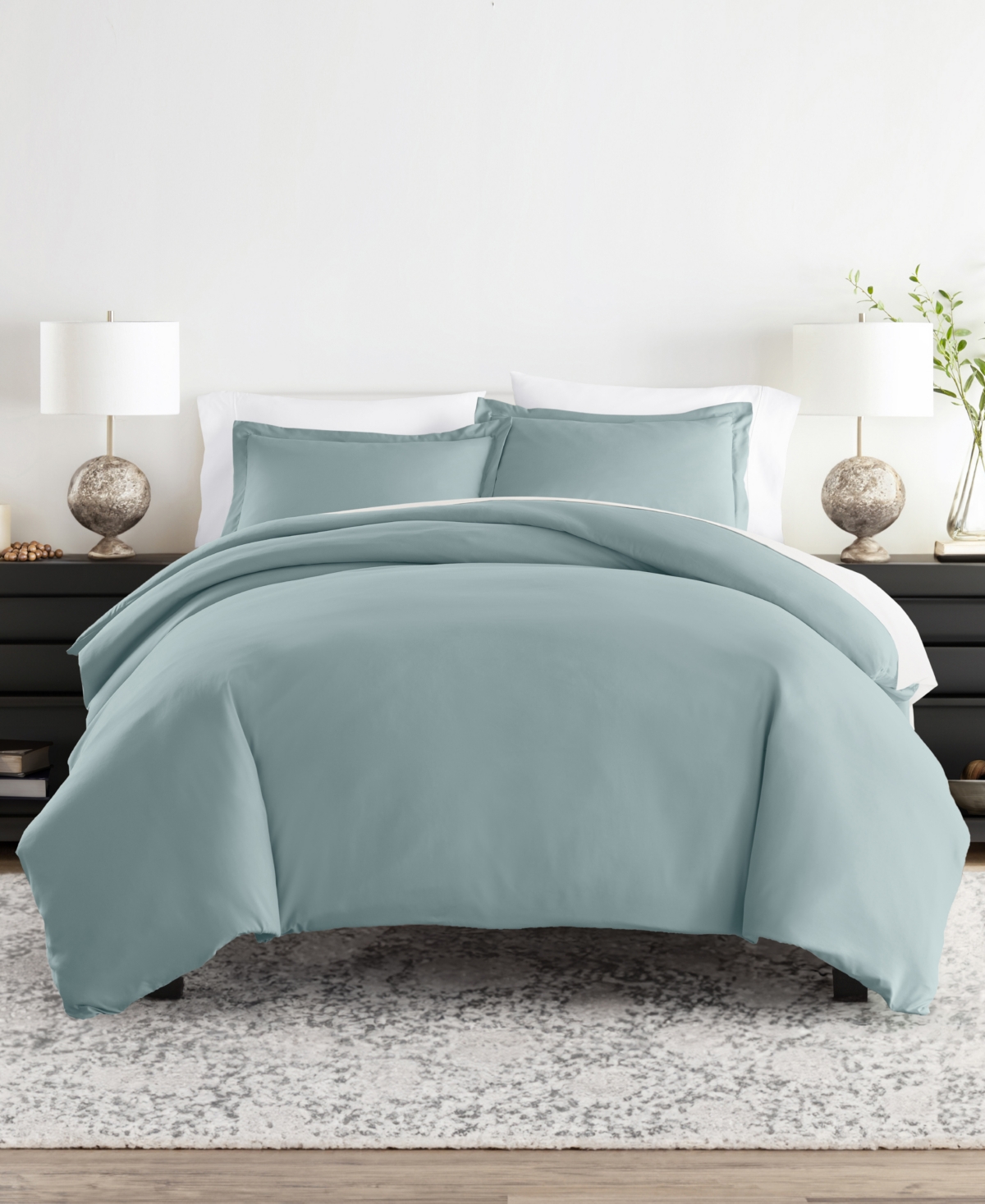 ienjoy Home Double Brushed Solid Duvet Cover Set  Full/Queen - Ocean