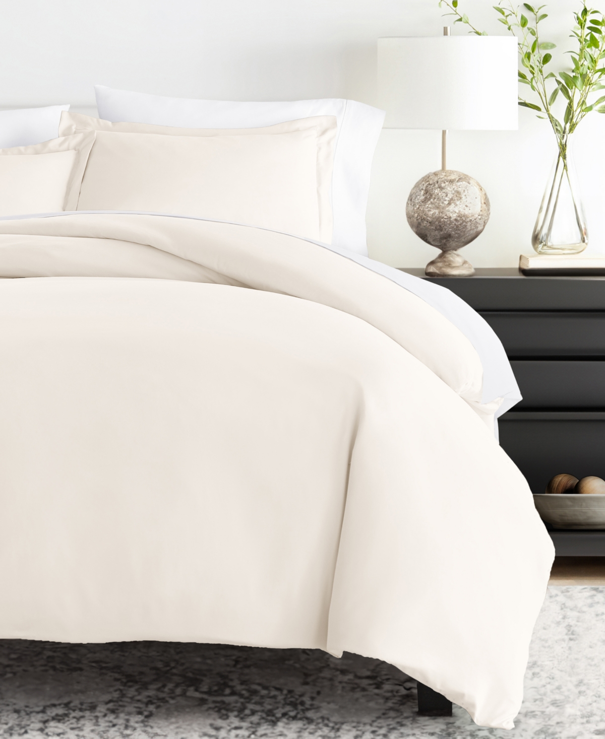 ienjoy Home Double Brushed Solid Duvet Cover Set  Full/Queen - Ivory