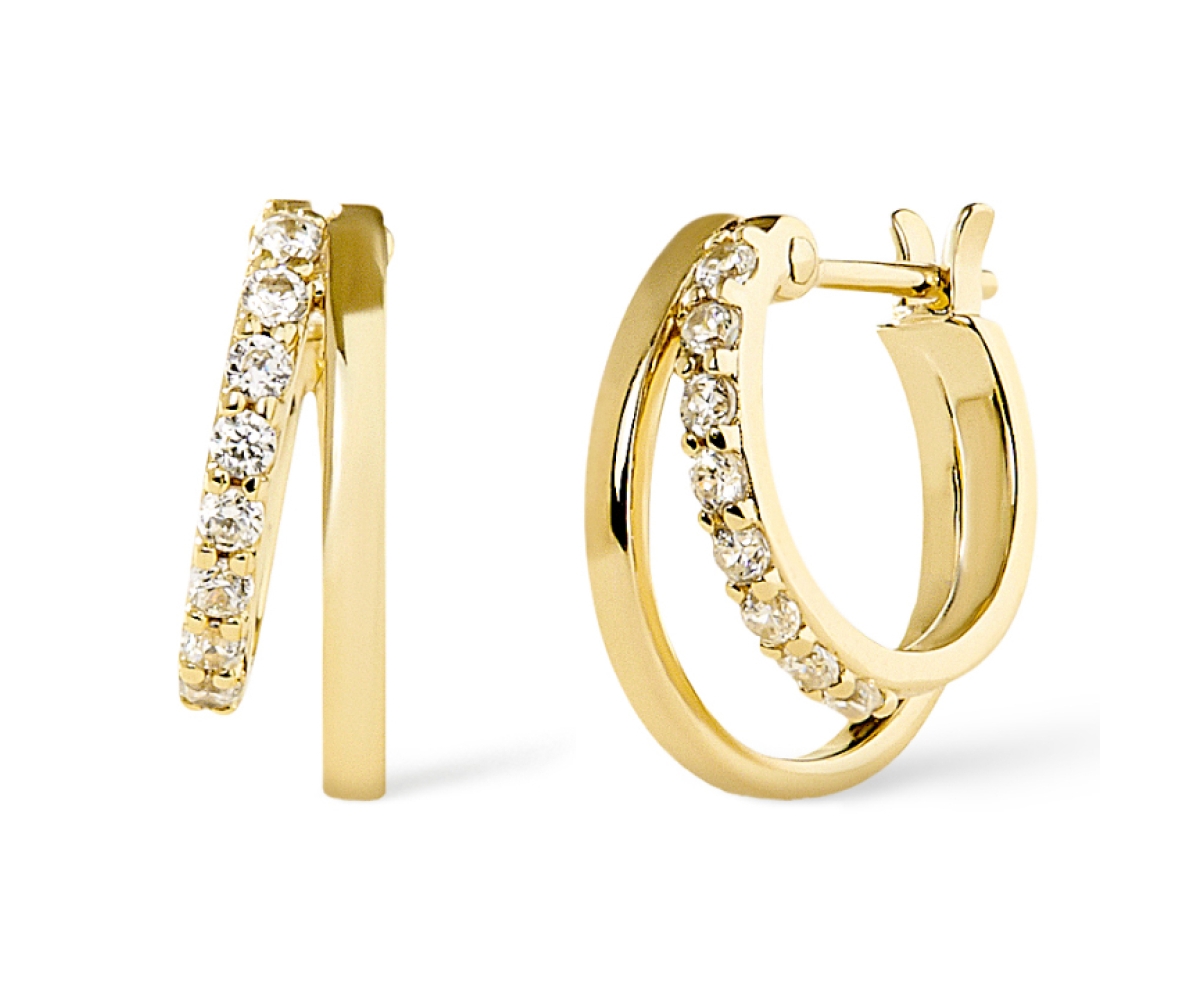 Click here for Ana Luisa Double Hoop Earrings - Toda Silver - Gol... prices