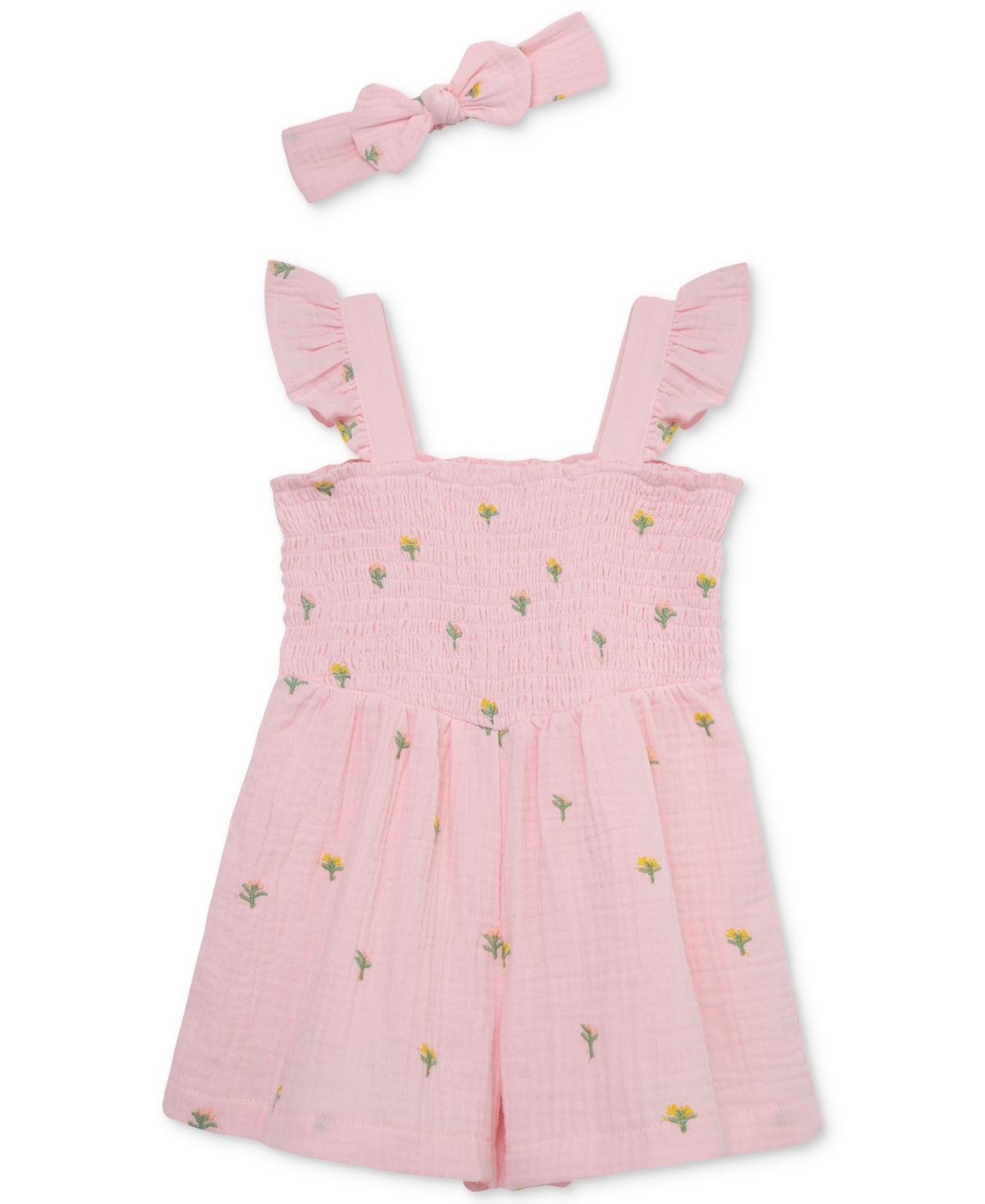 Click here for Little Me Baby Girls Woven Cotton Floral Schiffli... prices