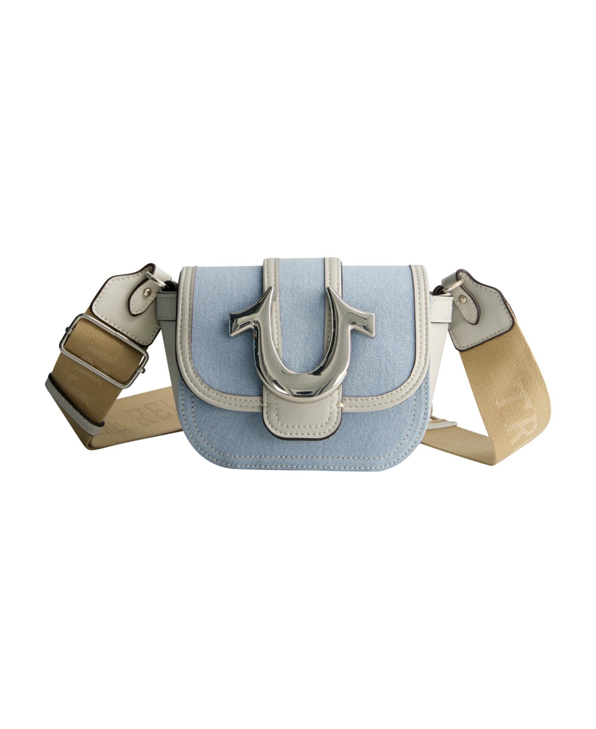 Click here for True Religion Colored Denim Mini Horseshoe Flap Ba... prices