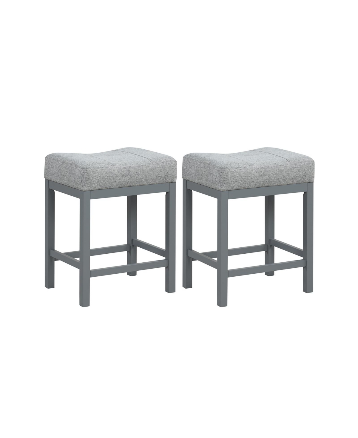 Click here for Linen Fabric Saddle Stools Set of 2 with Cushioned... prices
