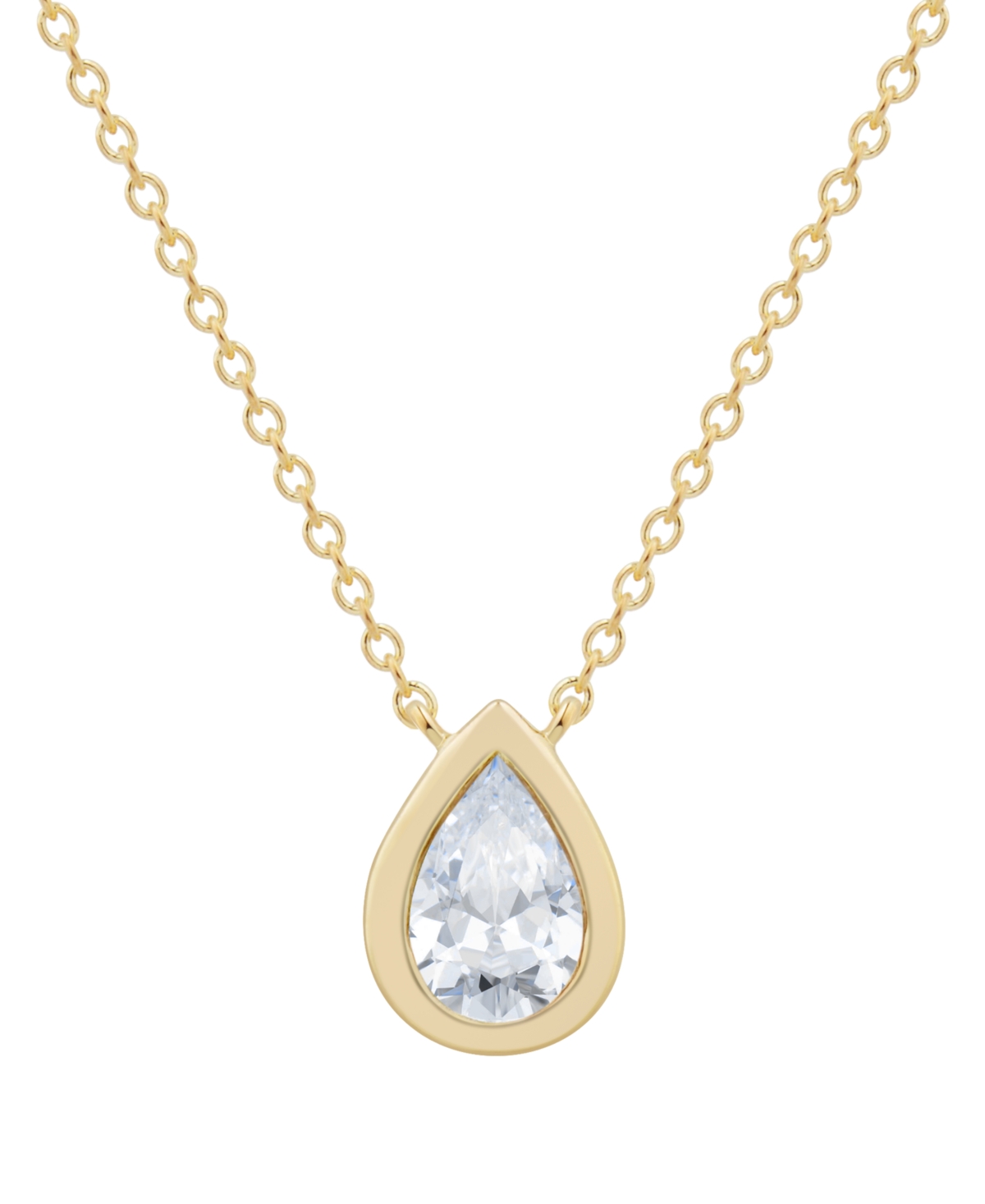 Click here for Diamond Pear Bezel Pendant 18 Necklace (1/3 ct. t.... prices