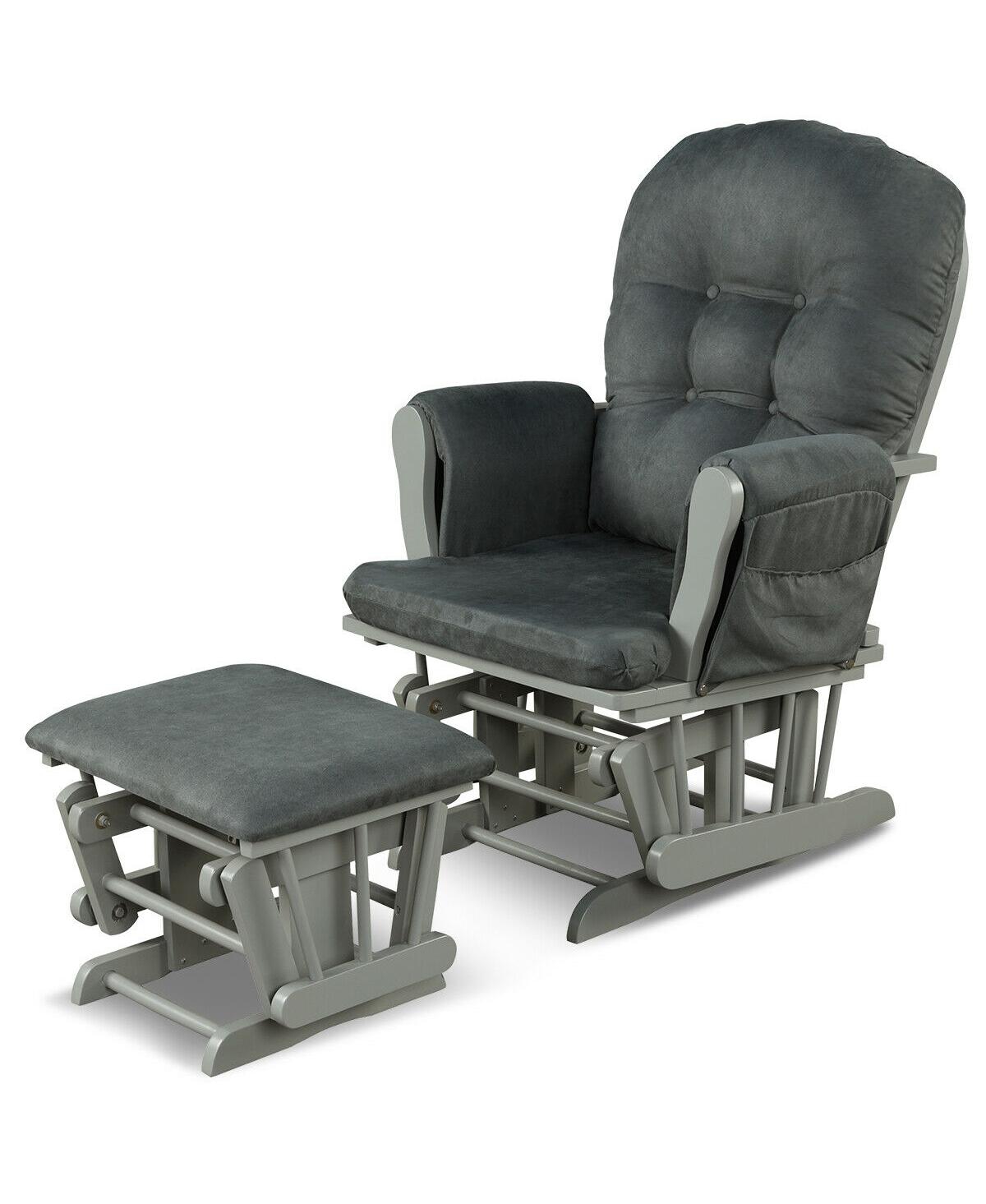 Click here for Wood Glider and Ottoman Set with Padded Armrests a... prices