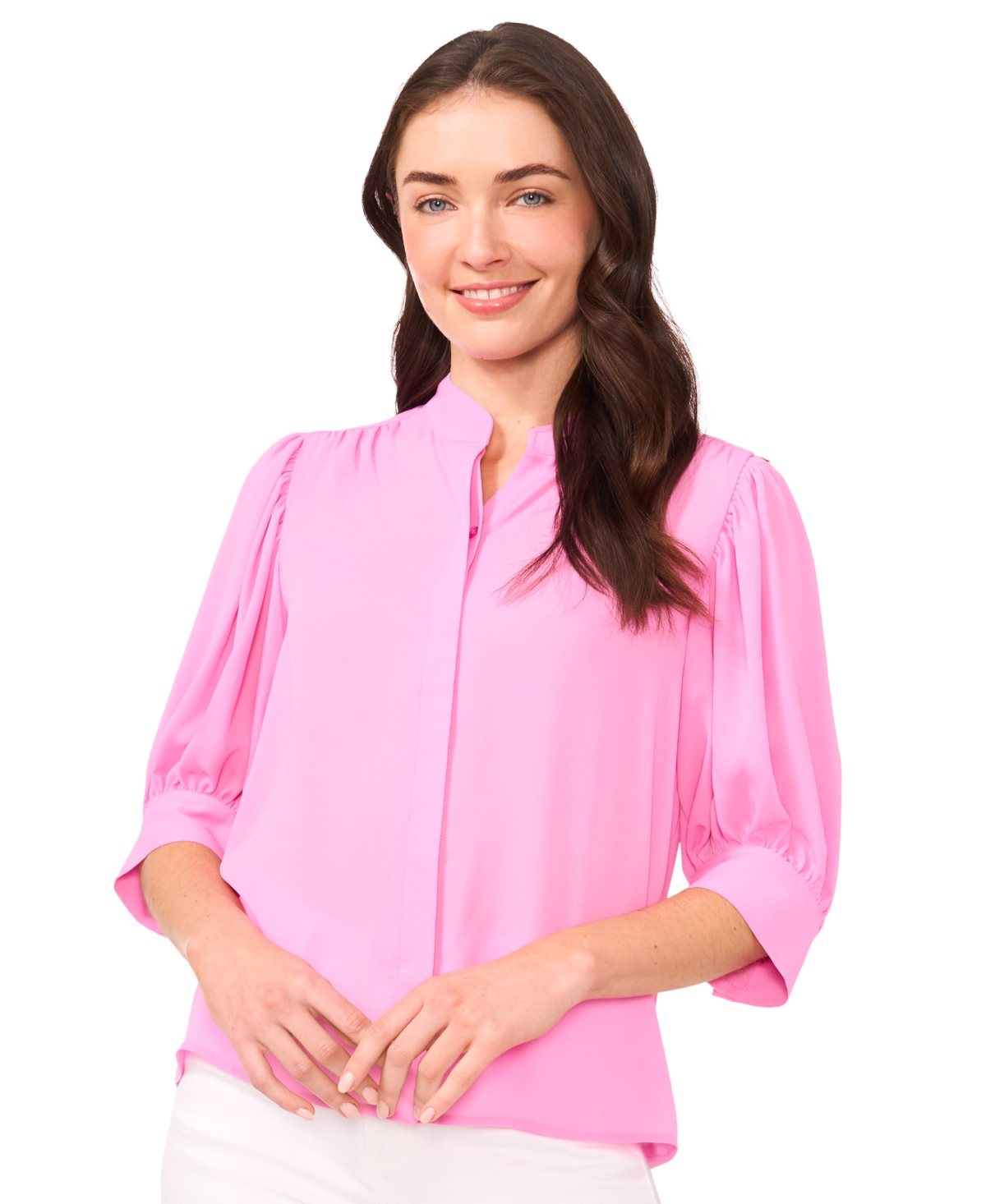 Click here for CeCe Womens 3/4-Sleeve Collared Button Down Top -... prices