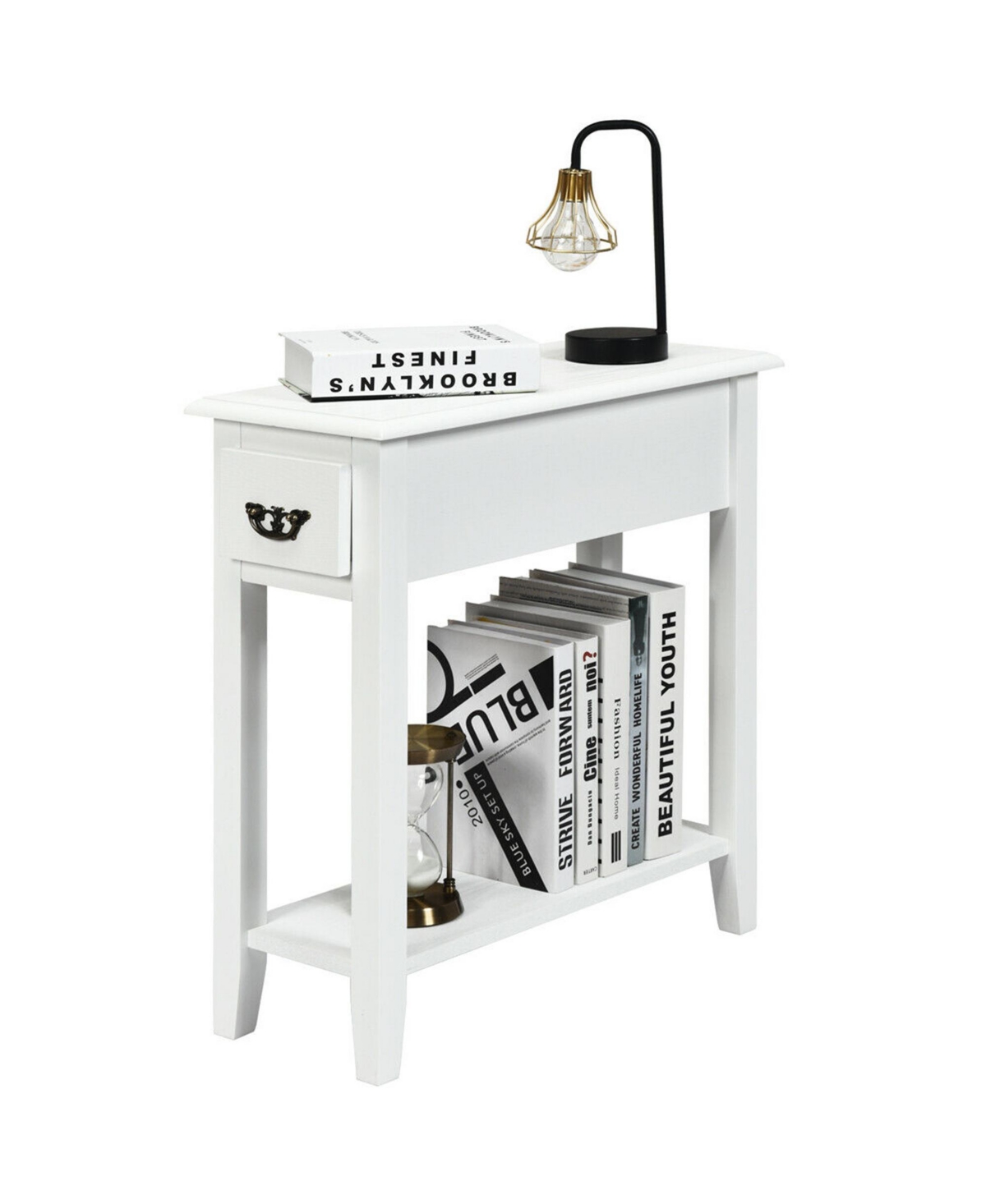 Click here for Gymax 2 Tier End Bedside Sofa Side Table Narrow Ni... prices