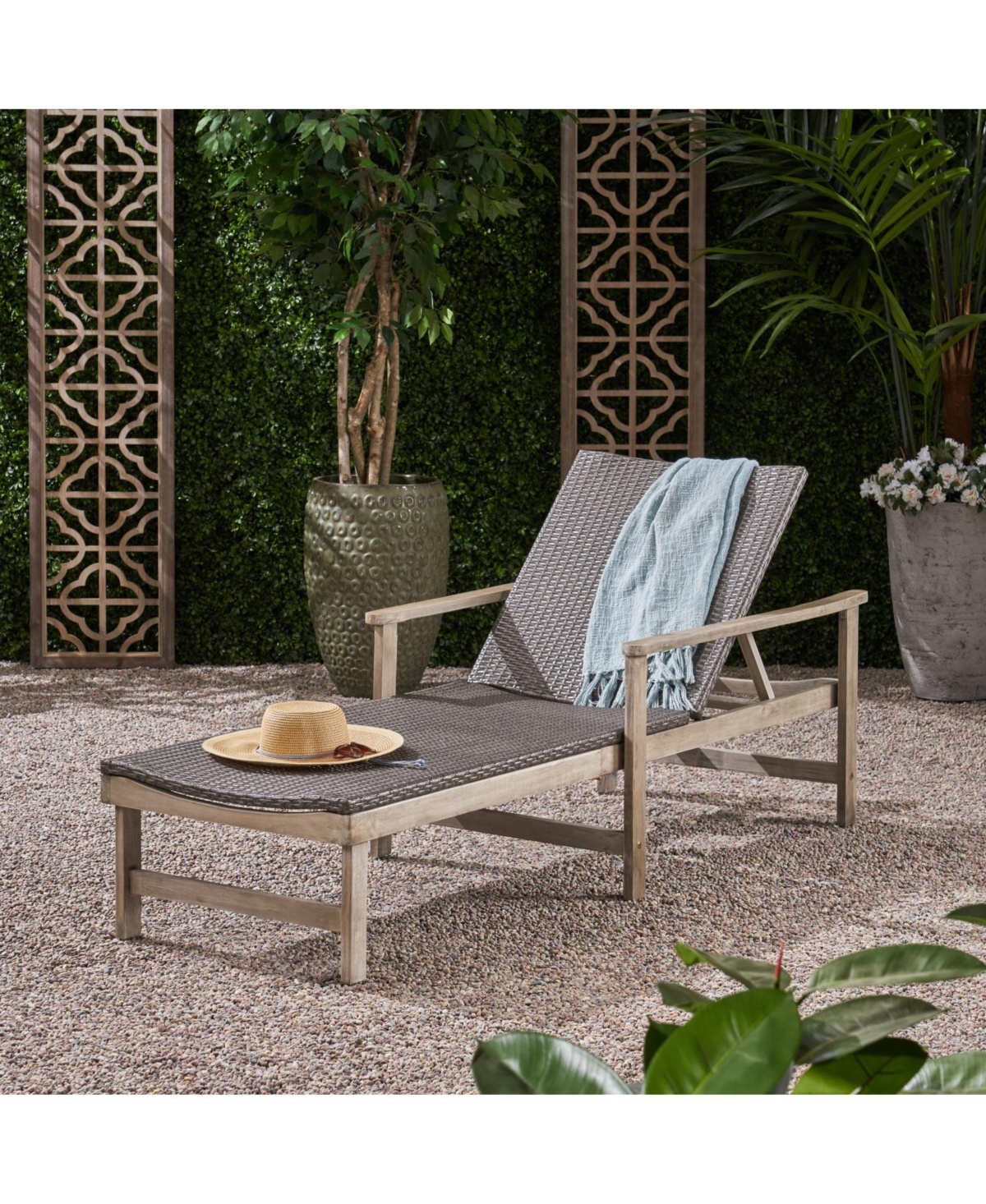 Click here for Acacia Wood Adjustable Chaise Lounge with Armrests... prices