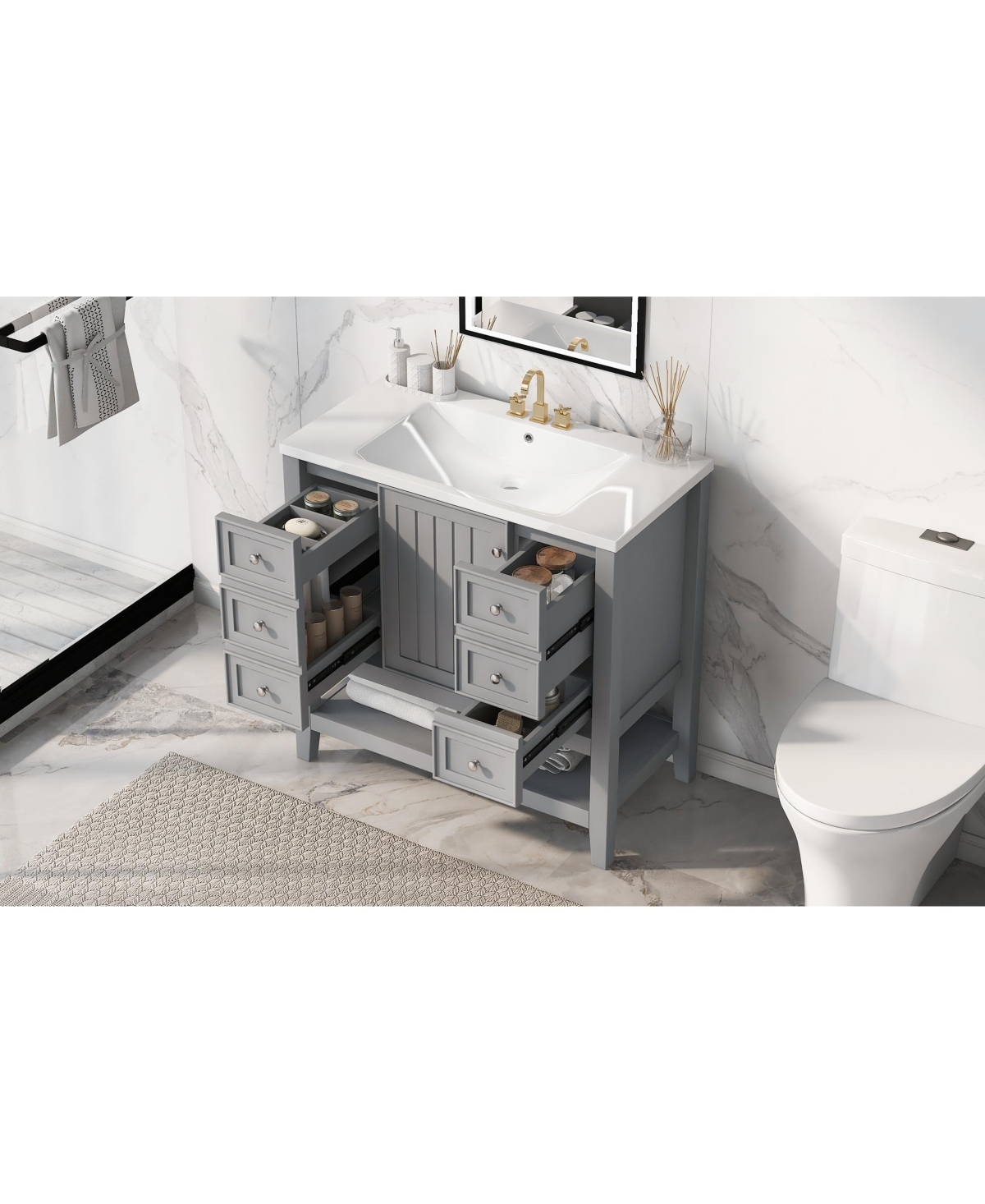 Click here for 36" Bathroom Vanity with Sink Combo  One Cabi... prices