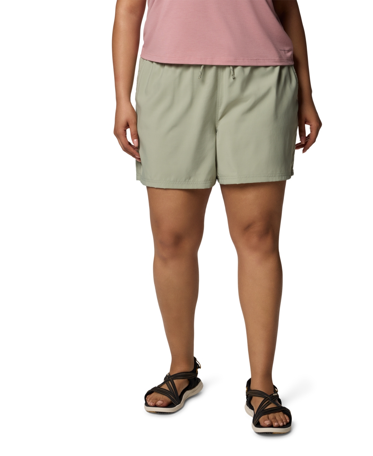 Click here for Columbia Plus Size Blue Vista Hill Elastic Shorts... prices