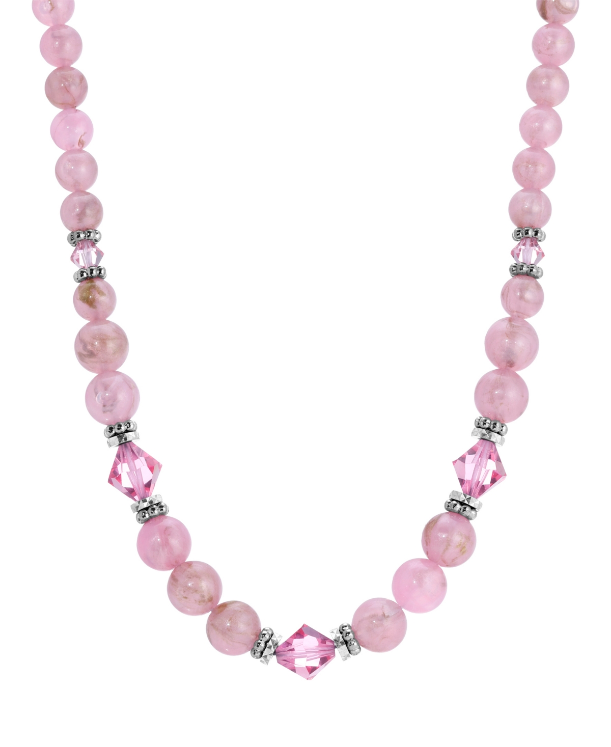 Click here for 2028 Pink Acrylic Bead Crystal Strand Necklace - P... prices