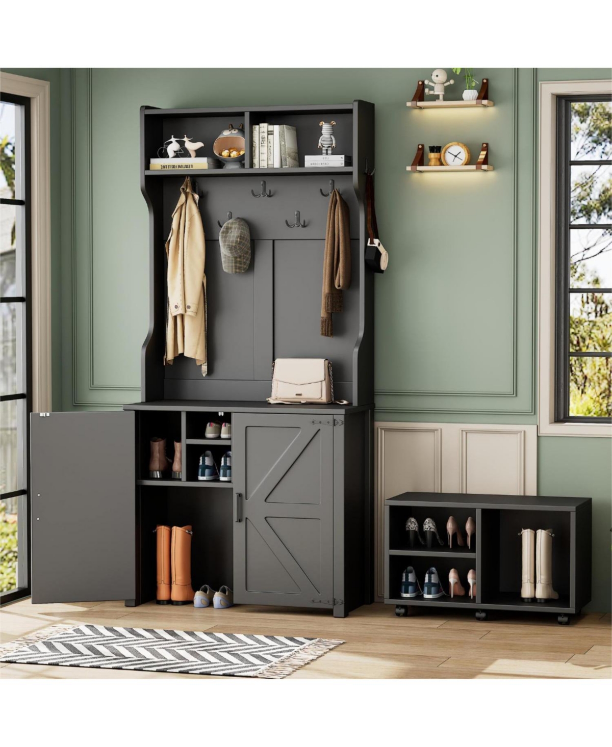 Click here for Streamdale 4-in-1 Farmhouse Hall Tree with Barn Do... prices