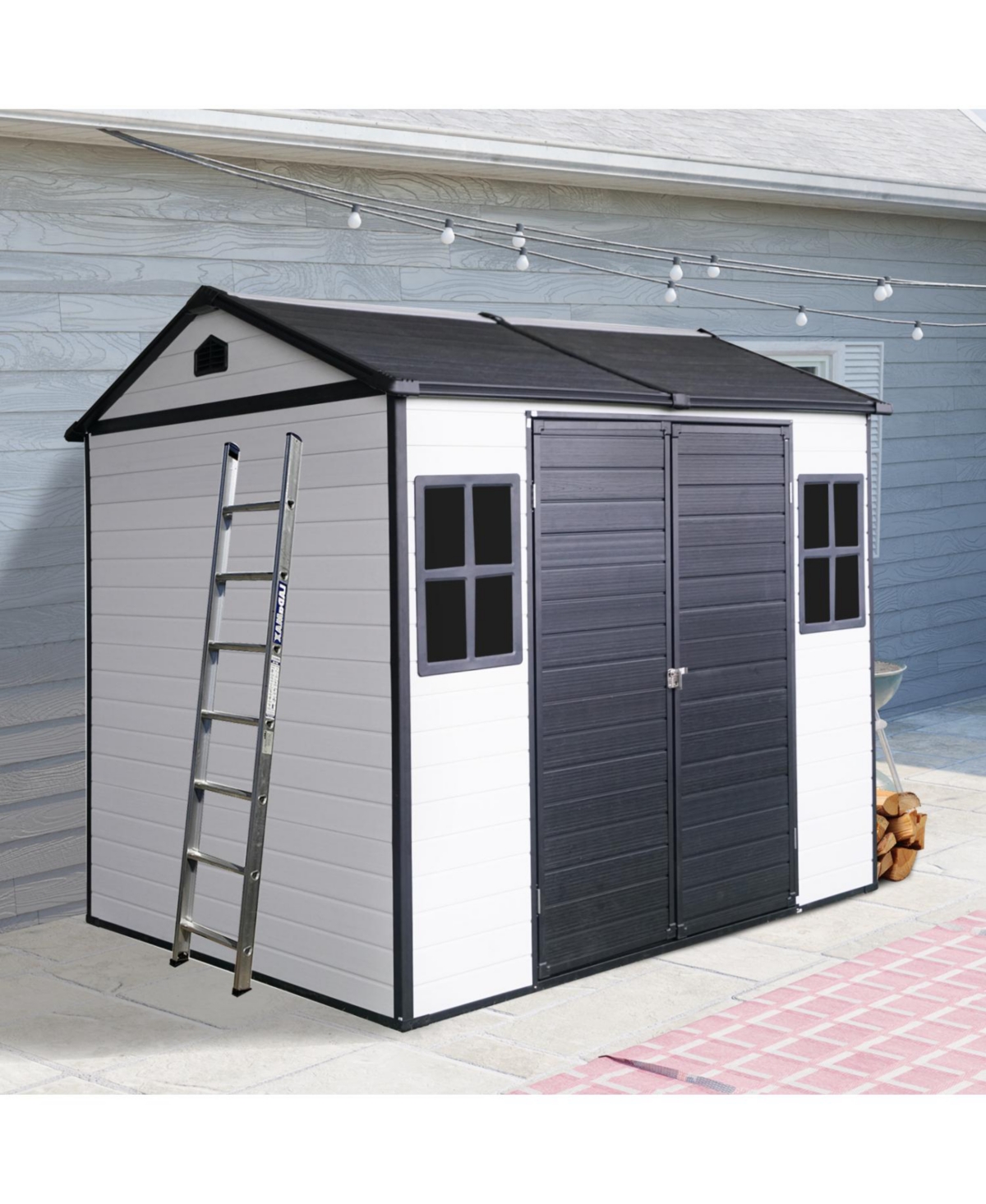 Click here for Streamdale 8x6 Resin Outdoor Storage Shed with Loc... prices