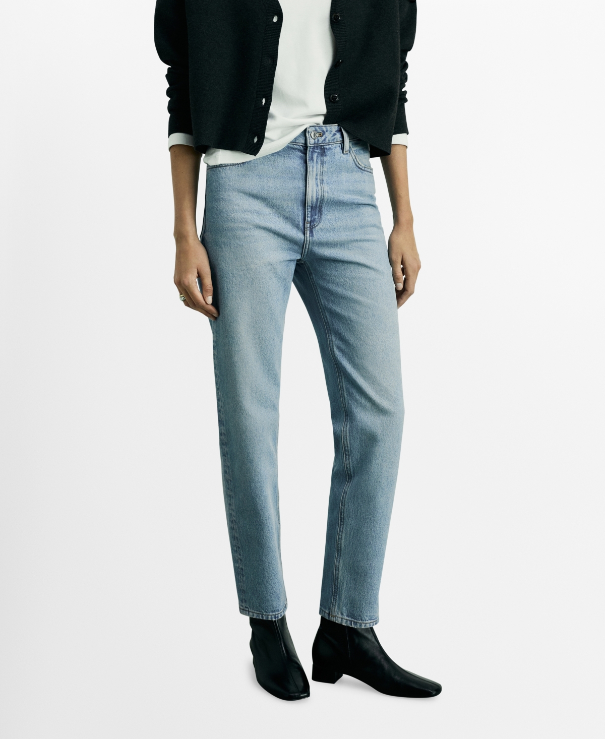 Click here for Mango Womens Mom2000 High-Rise Jeans - Medium Blue prices