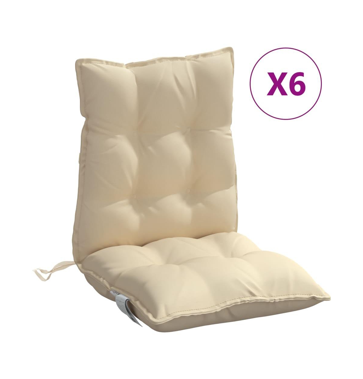 Click here for vidaXL Lowback Chair Cushions 6 pcs Beige Oxford F... prices