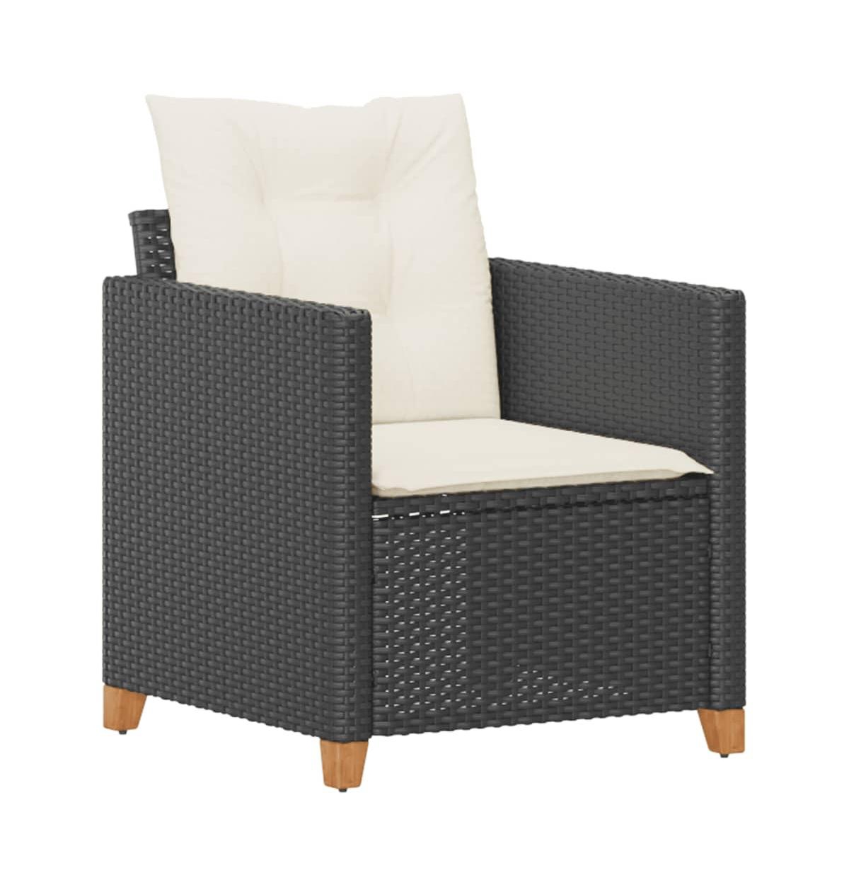 Click here for Patio Chair with Cushions Black Poly Rattan - Blac... prices
