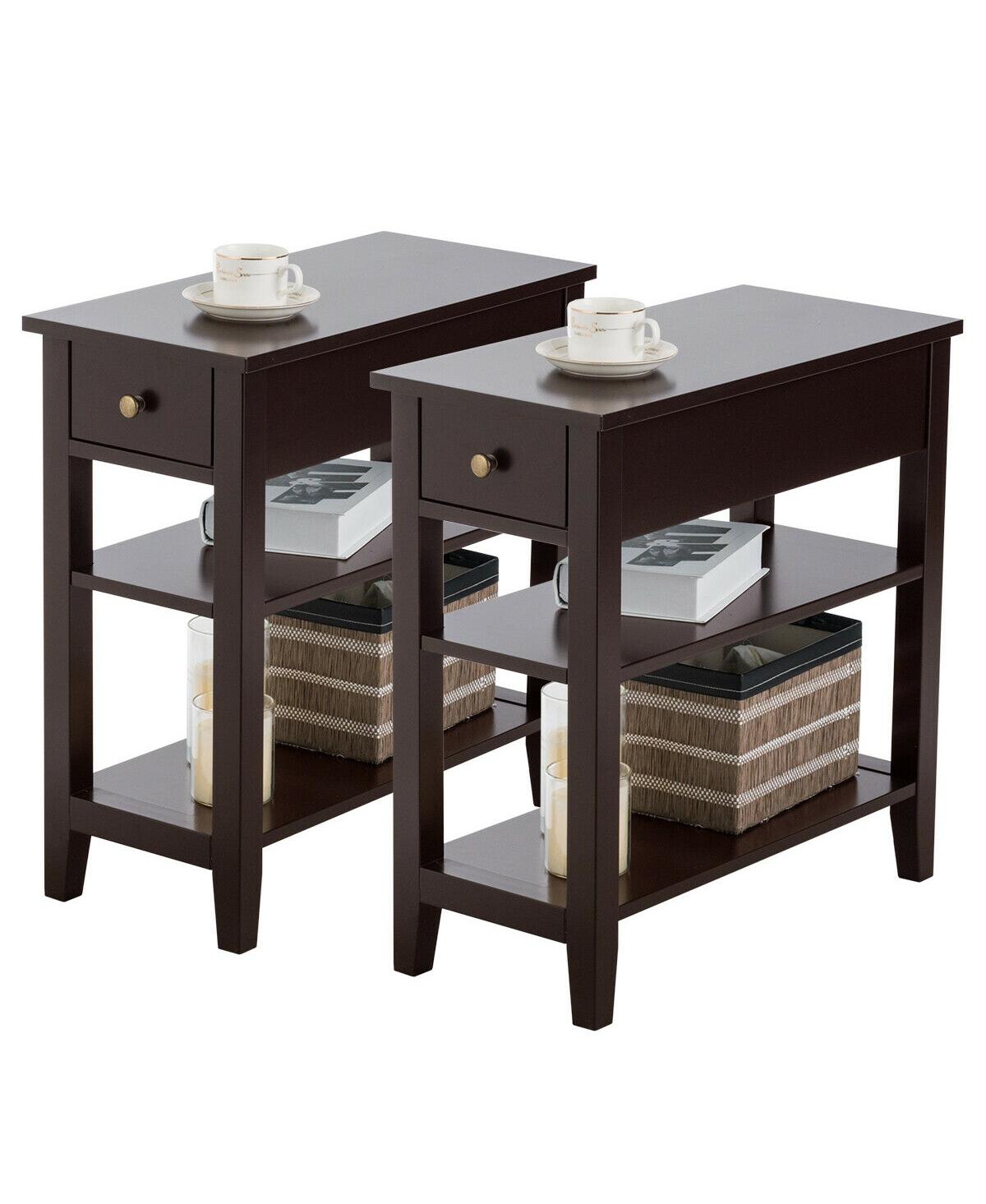 Click here for Gymax Set of 2 3-Tier Nightstand Bedside Side End... prices