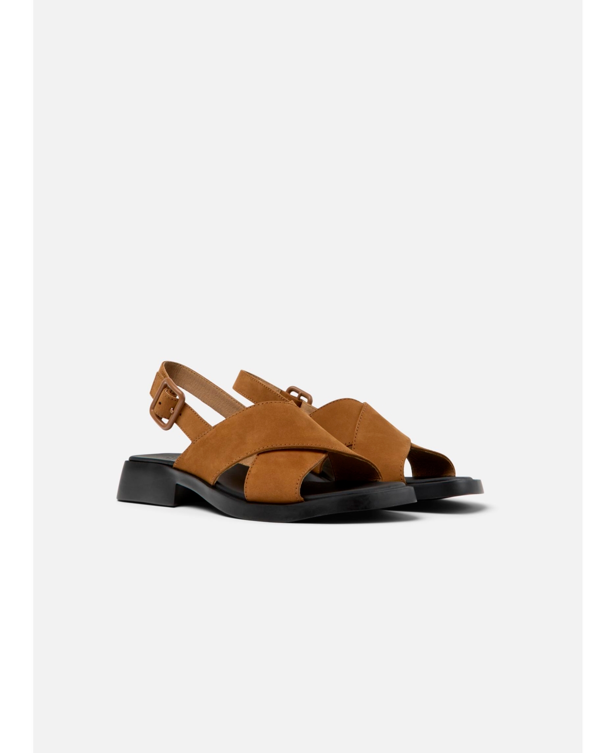 Click here for Camper Dana Nubuck Leather Sandals - Brown prices