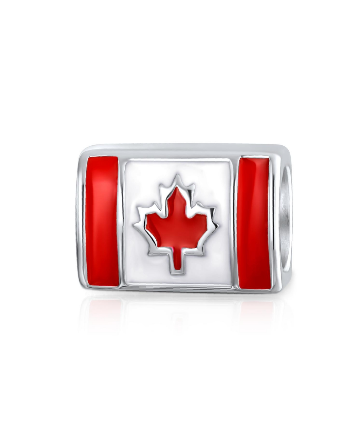 Click here for Bling Jewelry Red Enamel Maple Leaf Charm Bead Eur... prices