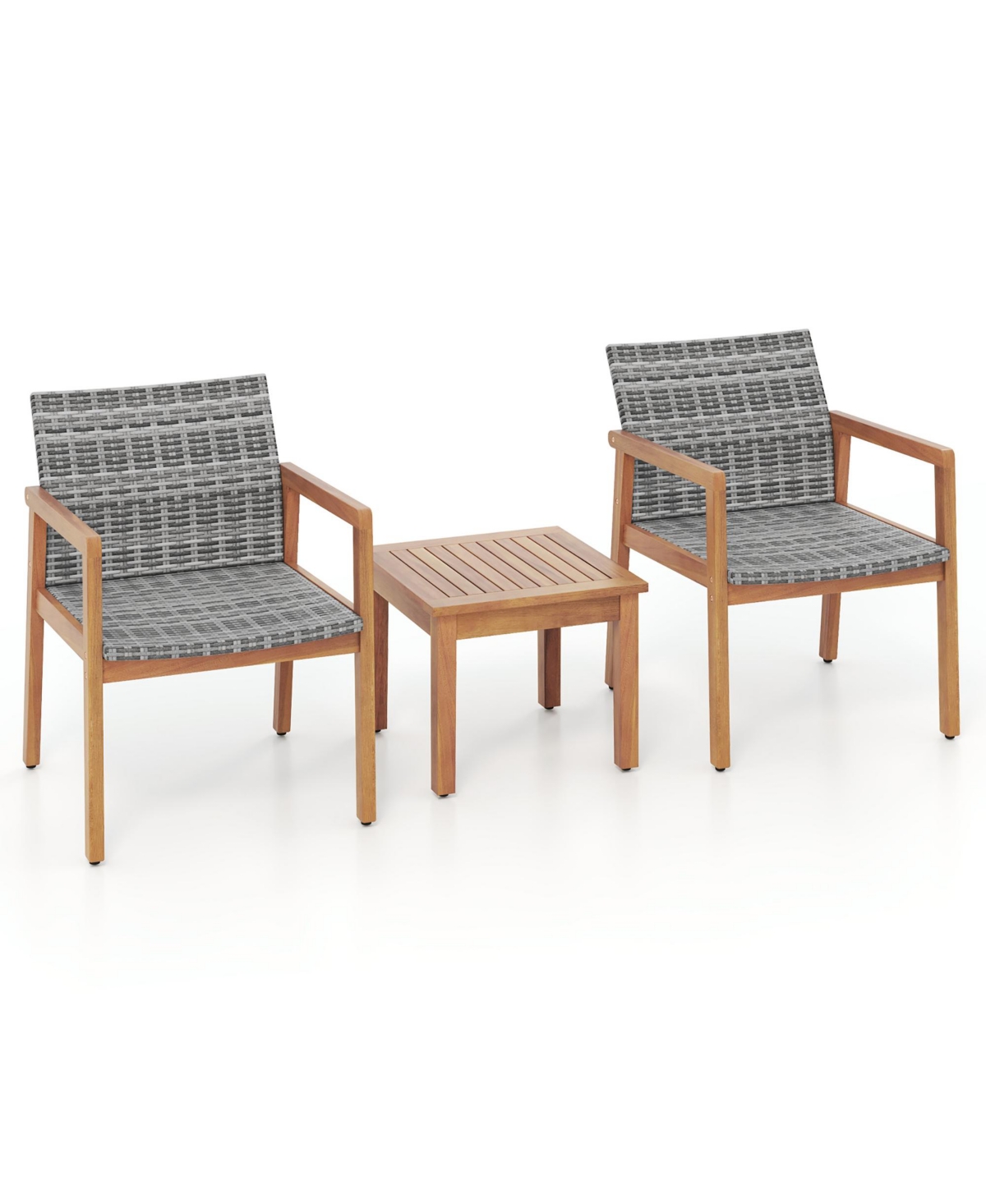 Click here for Gymax 3 Pieces Outdoor Furniture Set Acacia Wood F... prices