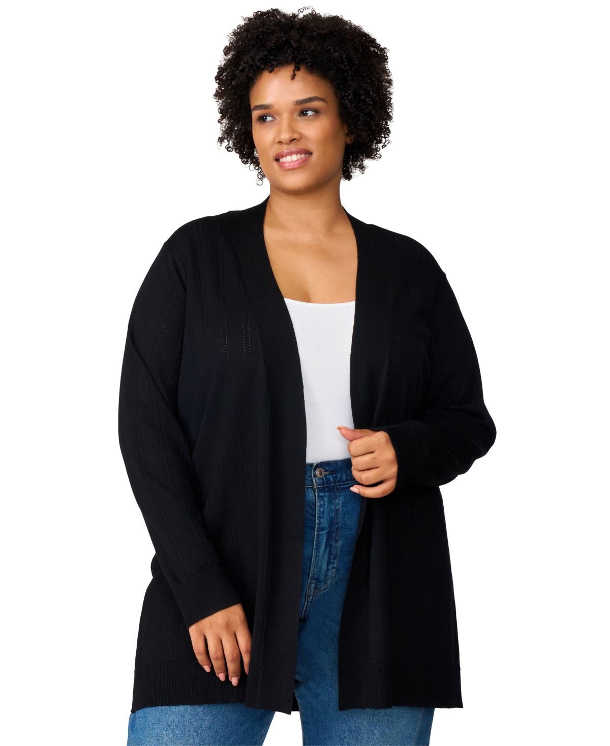Click here for Melissa Paige Plus Size Open-Front Cardigan Sweate... prices