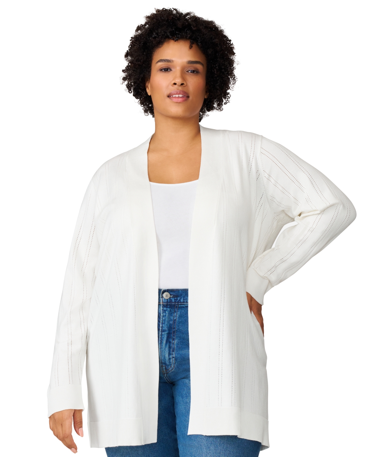 Click here for Melissa Paige Plus Size Open-Front Cardigan Sweate... prices