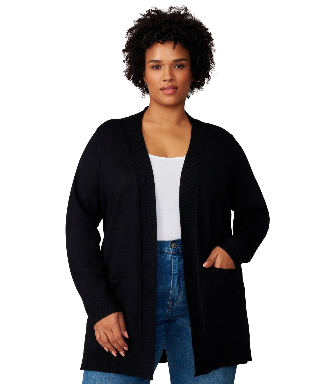 Click here for Melissa Paige Plus Size Open-Front Cardigan Sweate... prices