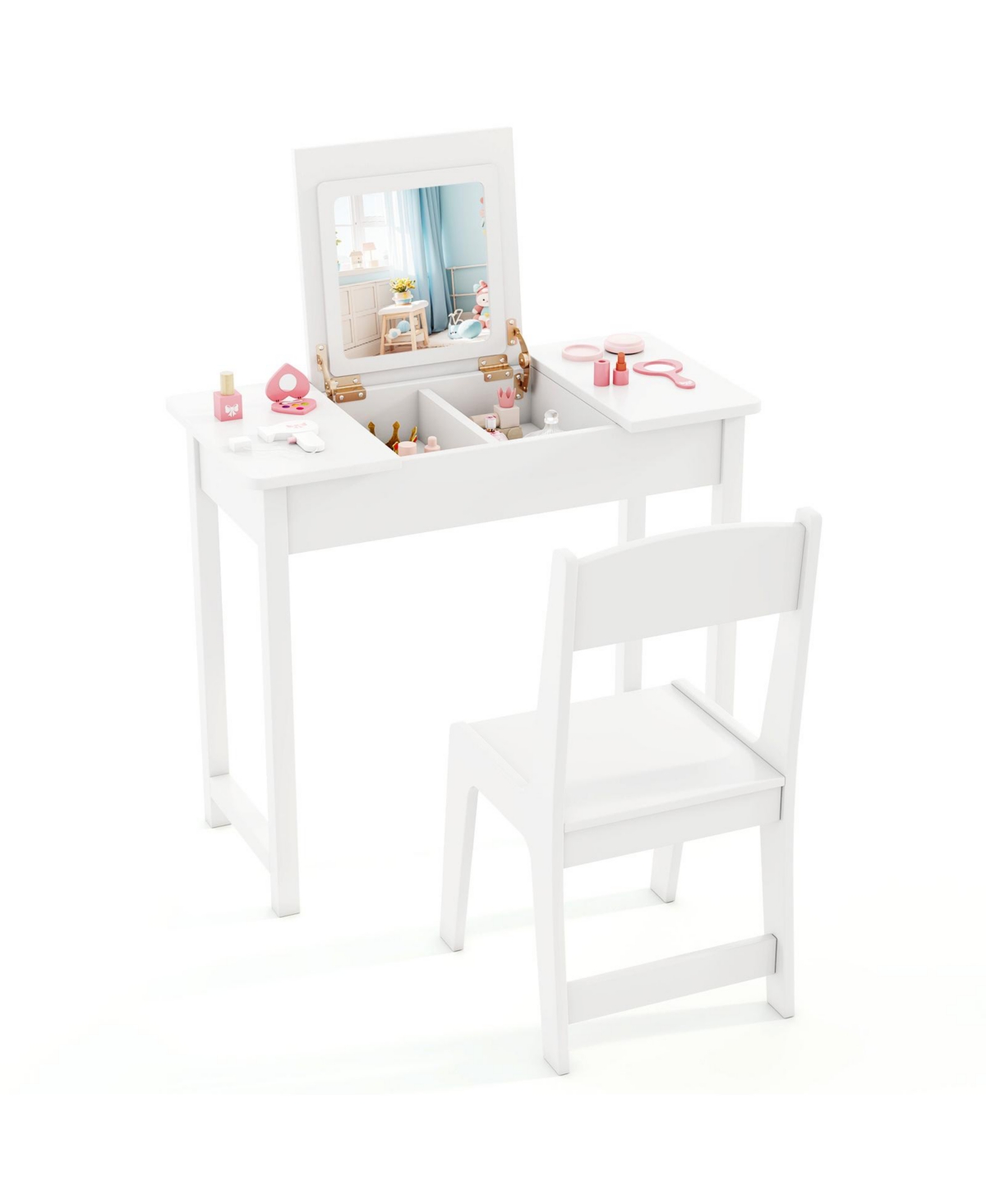 Click here for 2-in-1 Kids Vanity Makeup Table and Chair Set with... prices