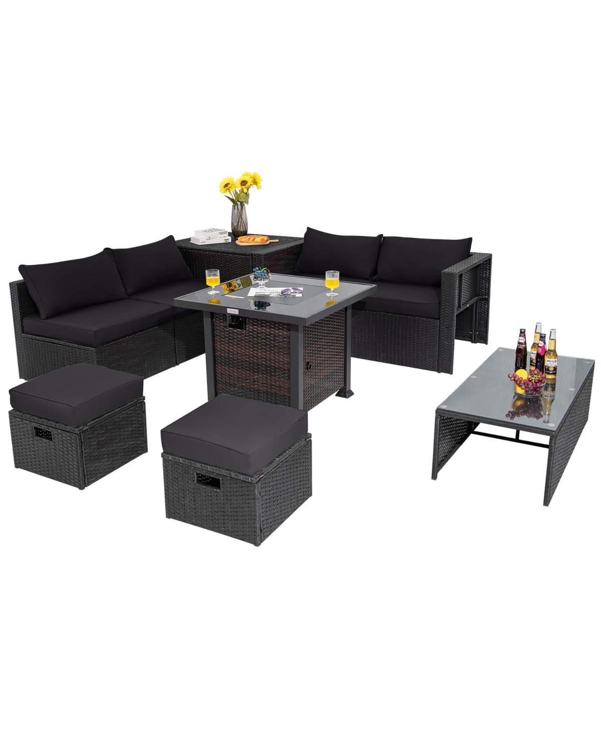 Click here for Gymax 9PCS Furniture Set w/ 32 Fire Pit Table 50 0... prices