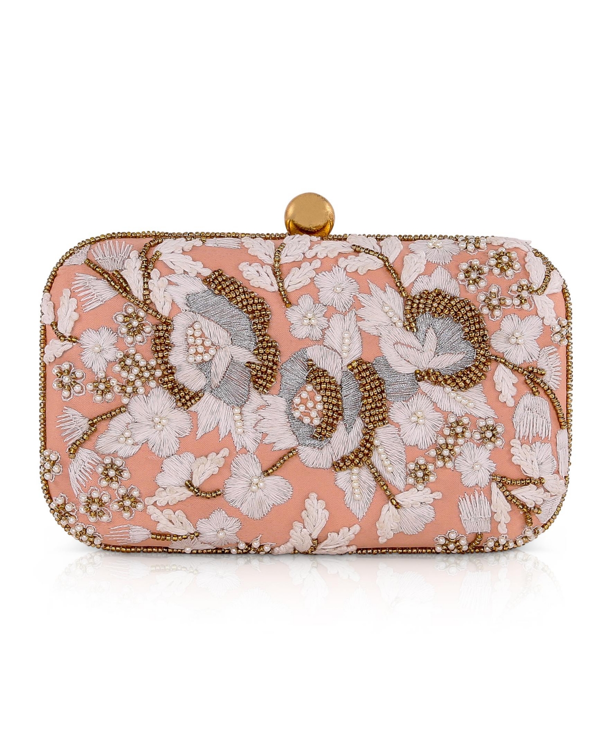 Click here for Womans Elise Floral Embroidered Clutch - Peach pea... prices